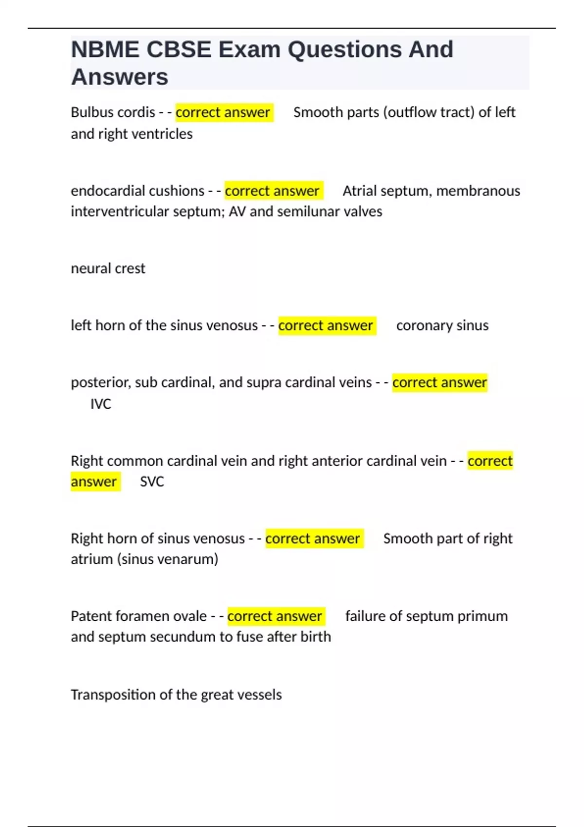 NBME CBSE Exam Questions And Answers - NBME CBSE - Stuvia US