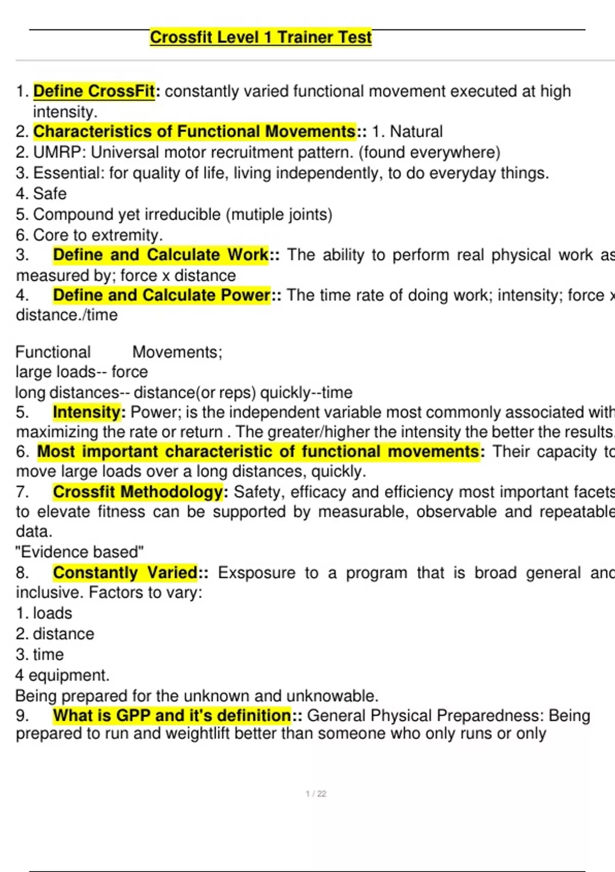 Crossfit level 1 handbook latest 2024 with certified solutions - Stuvia US