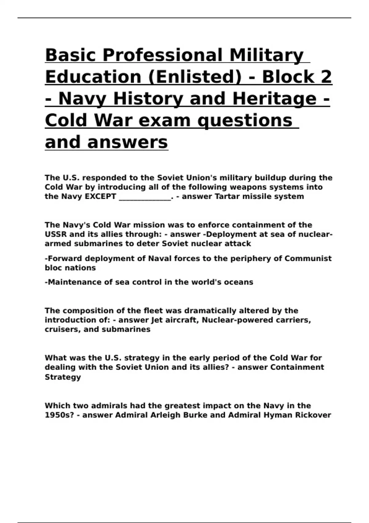 Basic Professional Military Education (Enlisted) - Block 2 - Navy ...