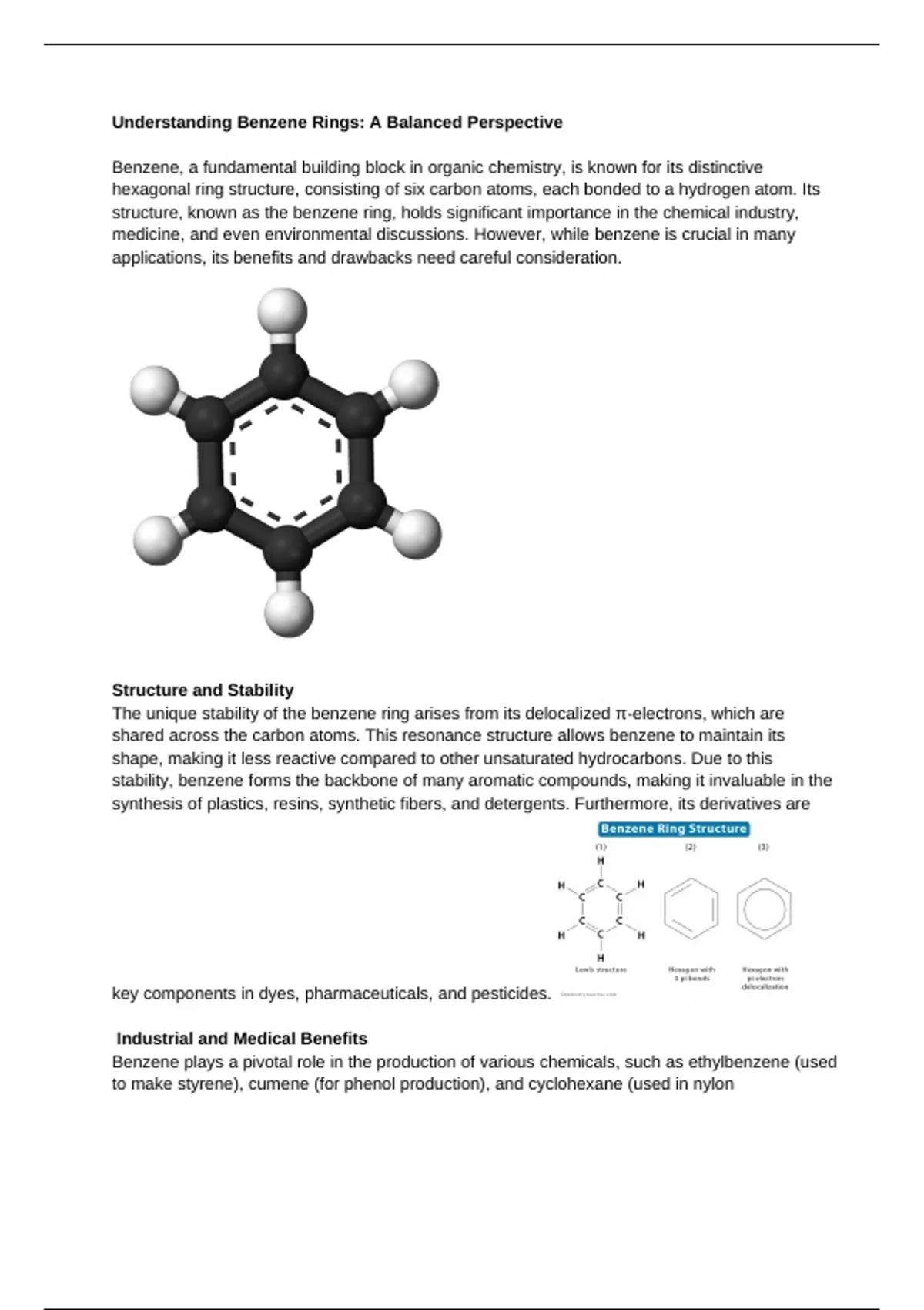 Benzene rings overview - Chemistry - Stuvia US