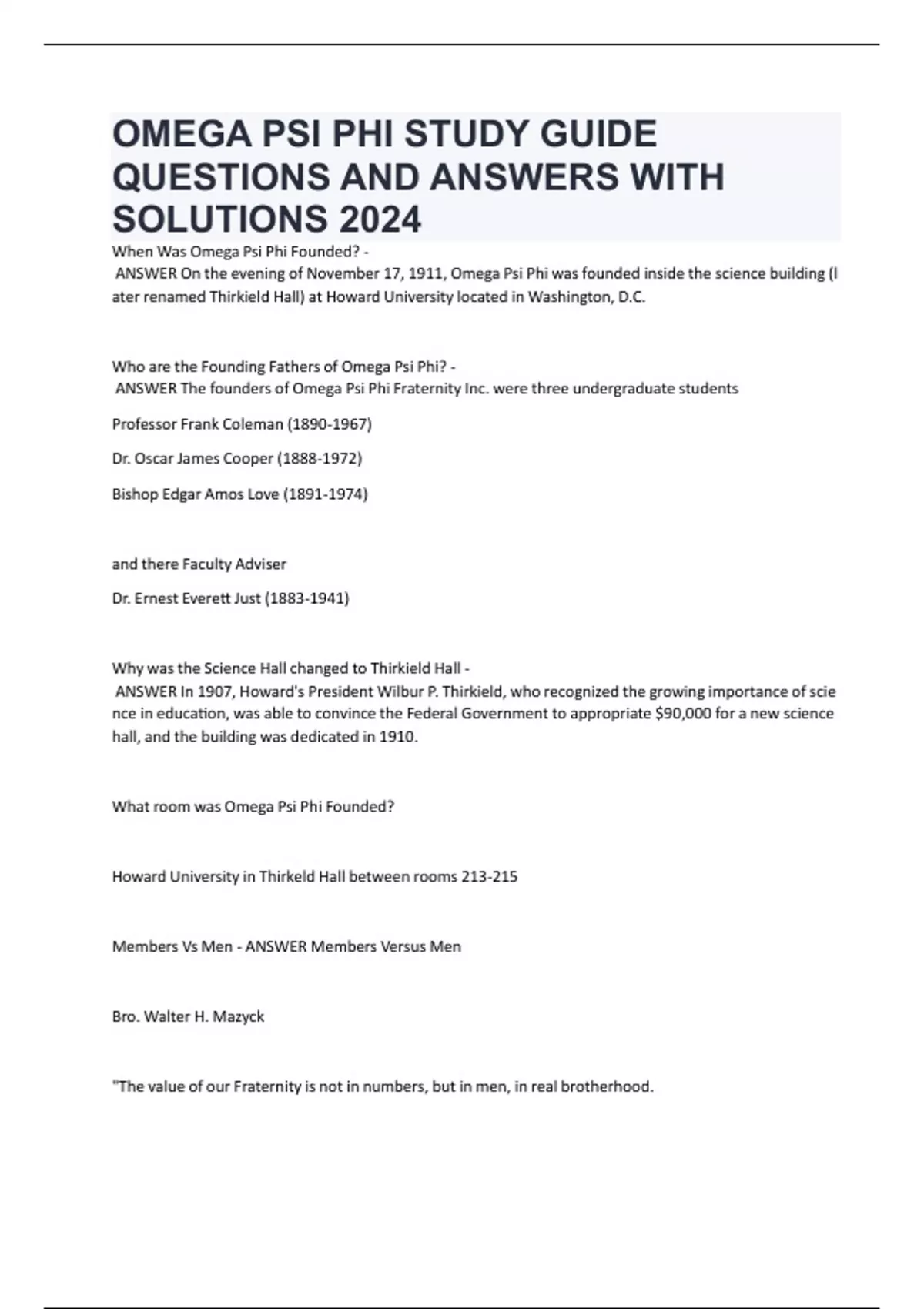 OMEGA PSI PHI STUDY GUIDE QUESTIONS AND ANSWERS WITH SOLUTIONS 2024 ...
