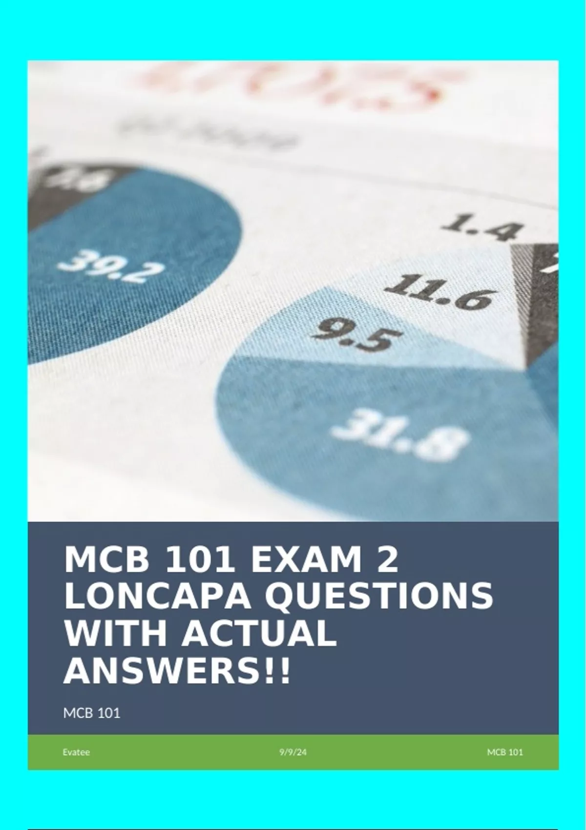 MCB 101 EXAM 2 LONCAPA QUESTIONS WITH ACTUAL ANSWERS!! - MCB 101 - Stuvia US