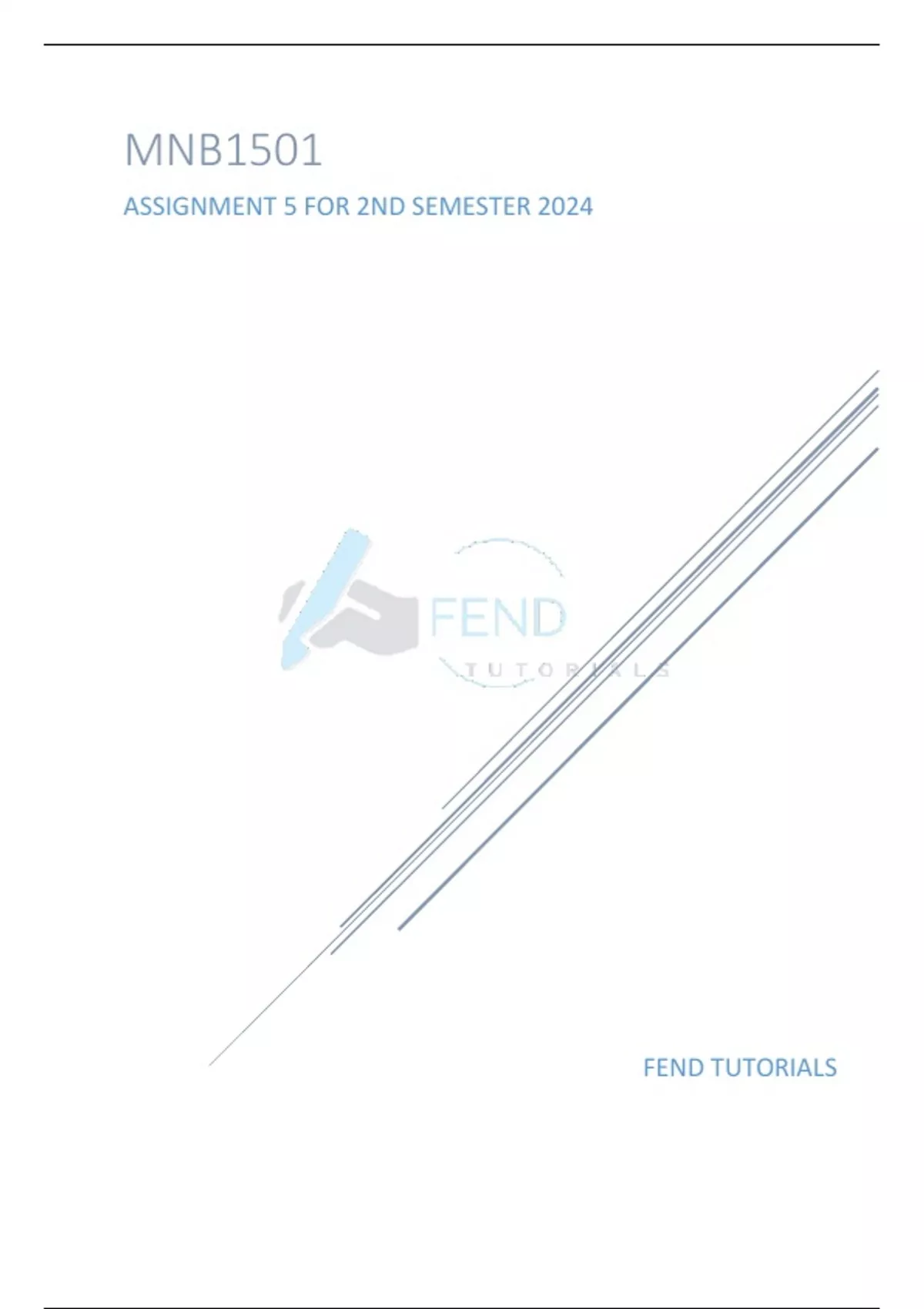 MNB1501 ASSIGNMENT 5 FOR 2ND SEMESTER 2024 - Business Management IA ...