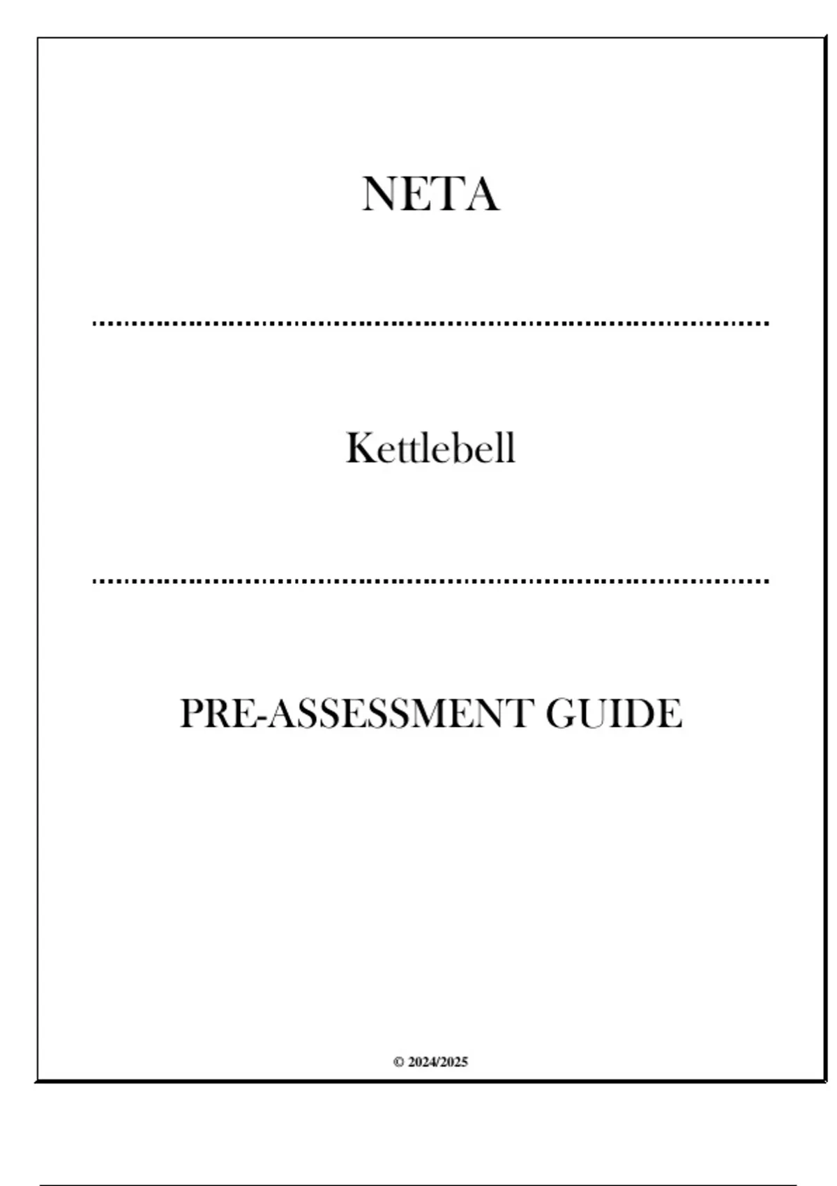 NETA Personal Trainer - Kettlebell - Preassessment Guide - CPT - Certified Personal Trainer ...