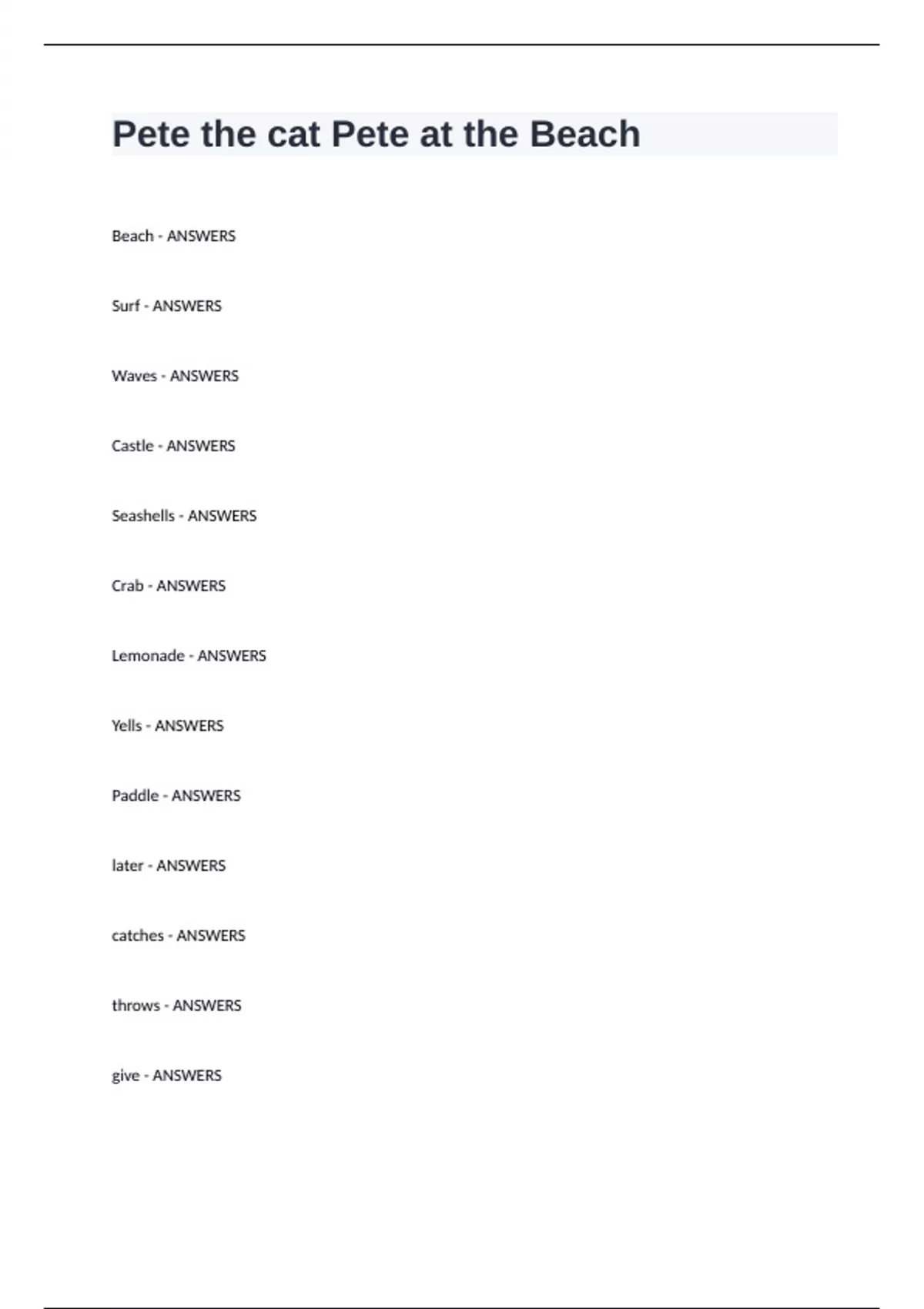 Pete the cat Pete at the Beach - Pete the cat Pete at the Beach - Stuvia US