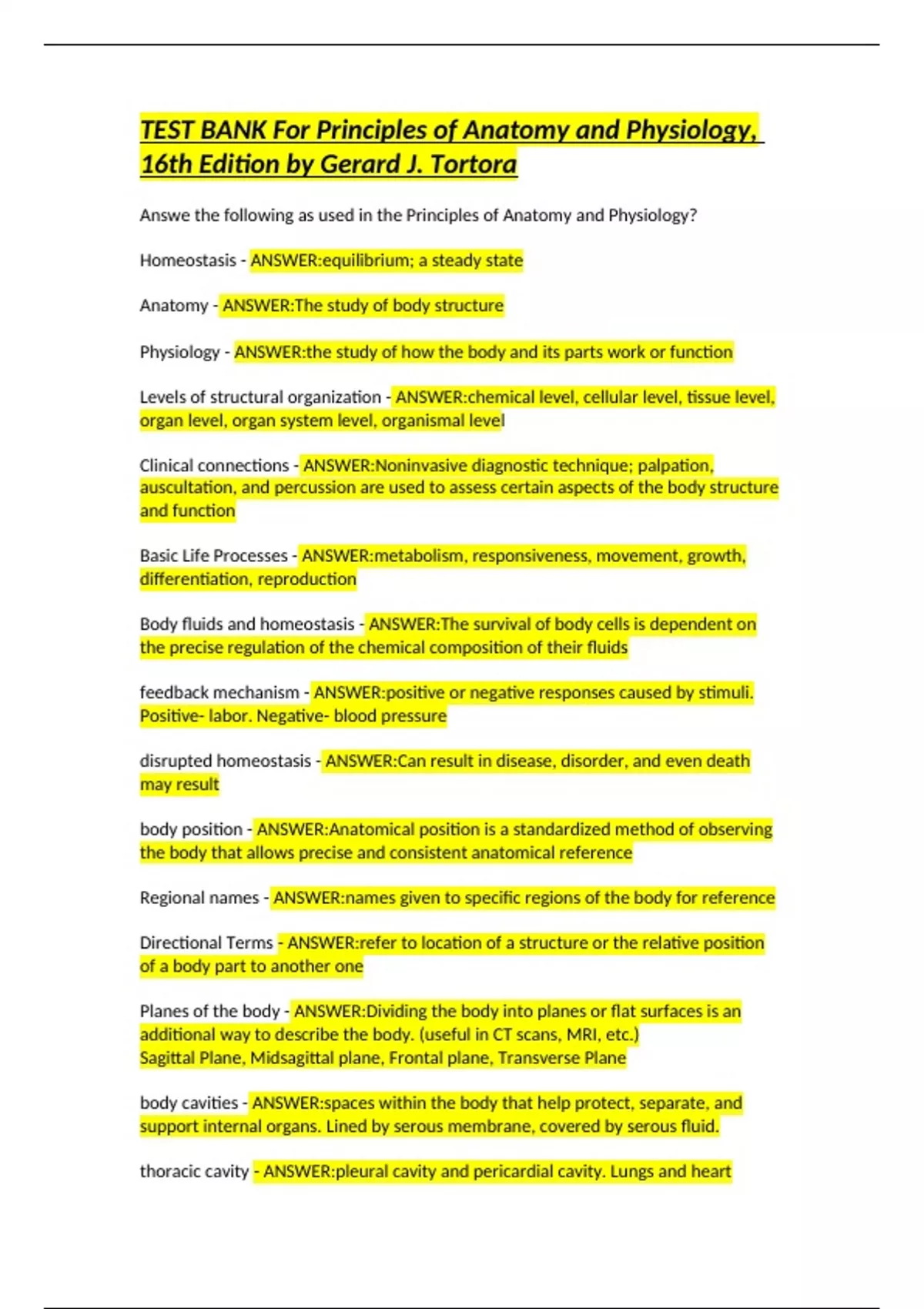 Principles of Anatomy and Physiology, 16th Edition by Gerard J. Tortora ...