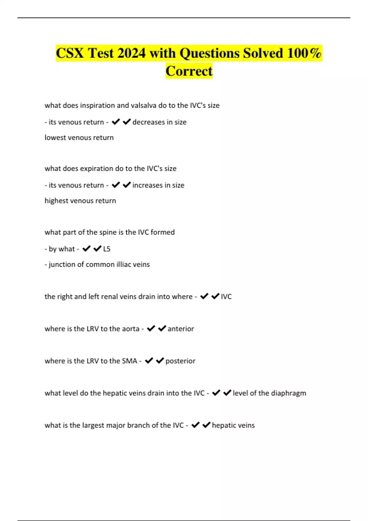 CSX Test 2024 with Questions Solved 100% Correct - CSX - Stuvia US