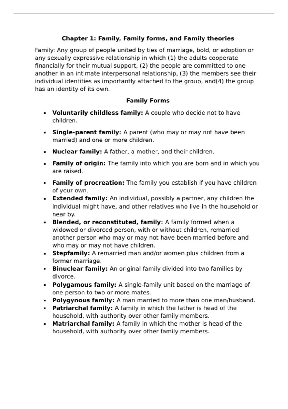 Chapter 1: Family, family forms, and family theories - Human ...