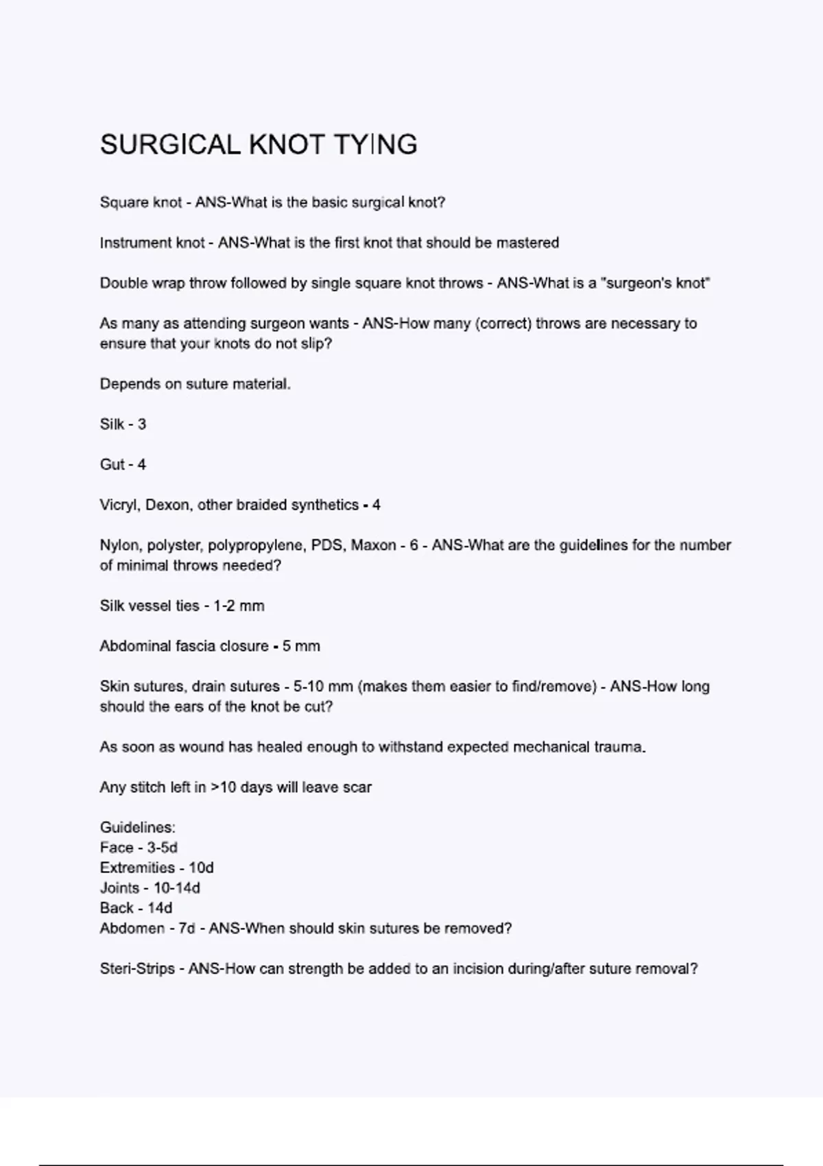 SURGICAL KNOT TYING Questions & 100% Verified Correct Answers with ...