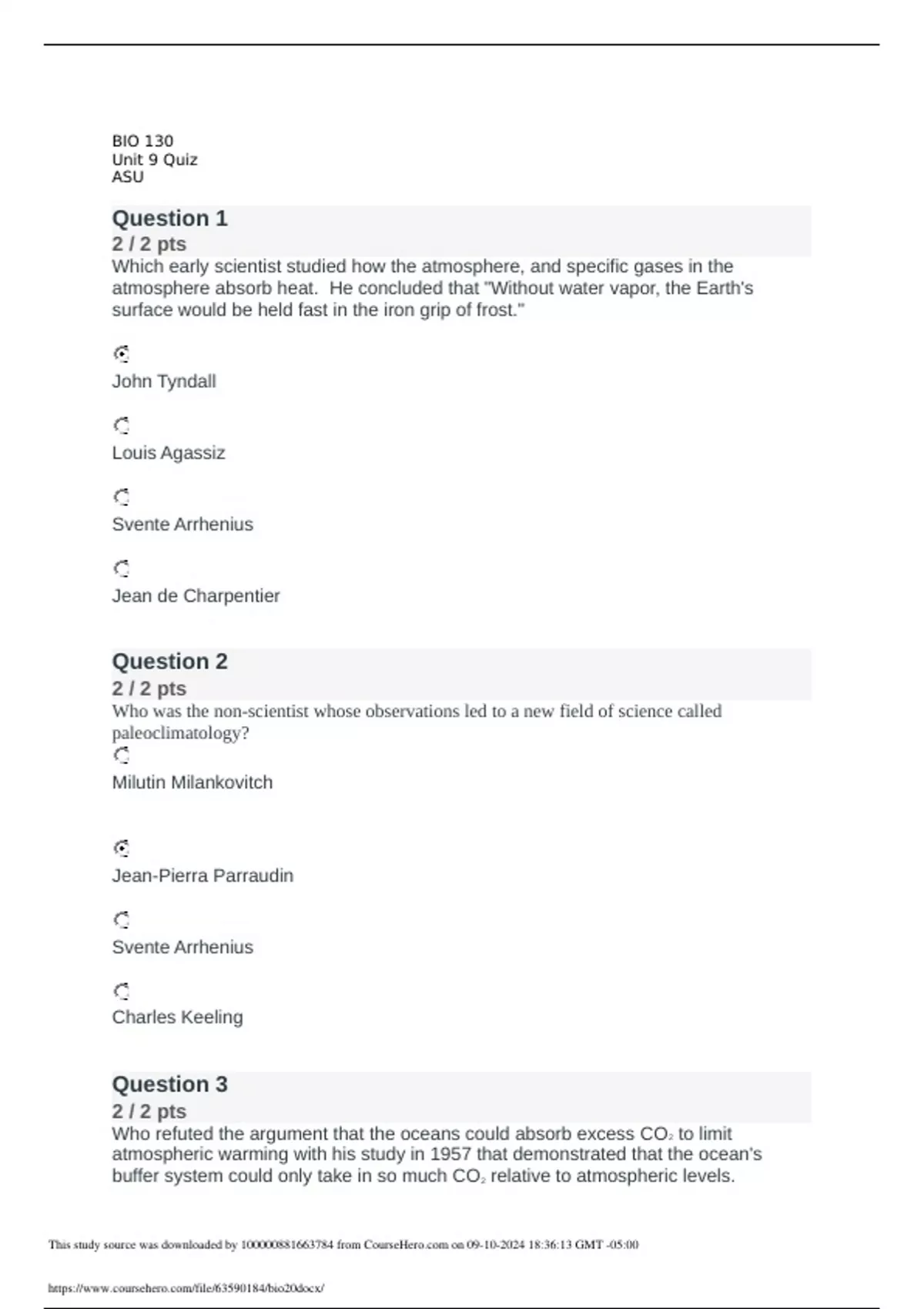 BIO 130M Introduction to Environmental Science Final Exam Review ...