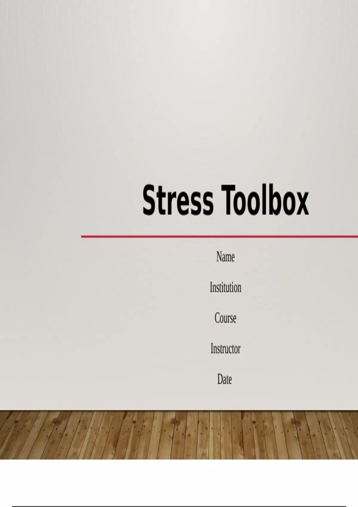 Stress Toolbox - ENG - Stuvia US