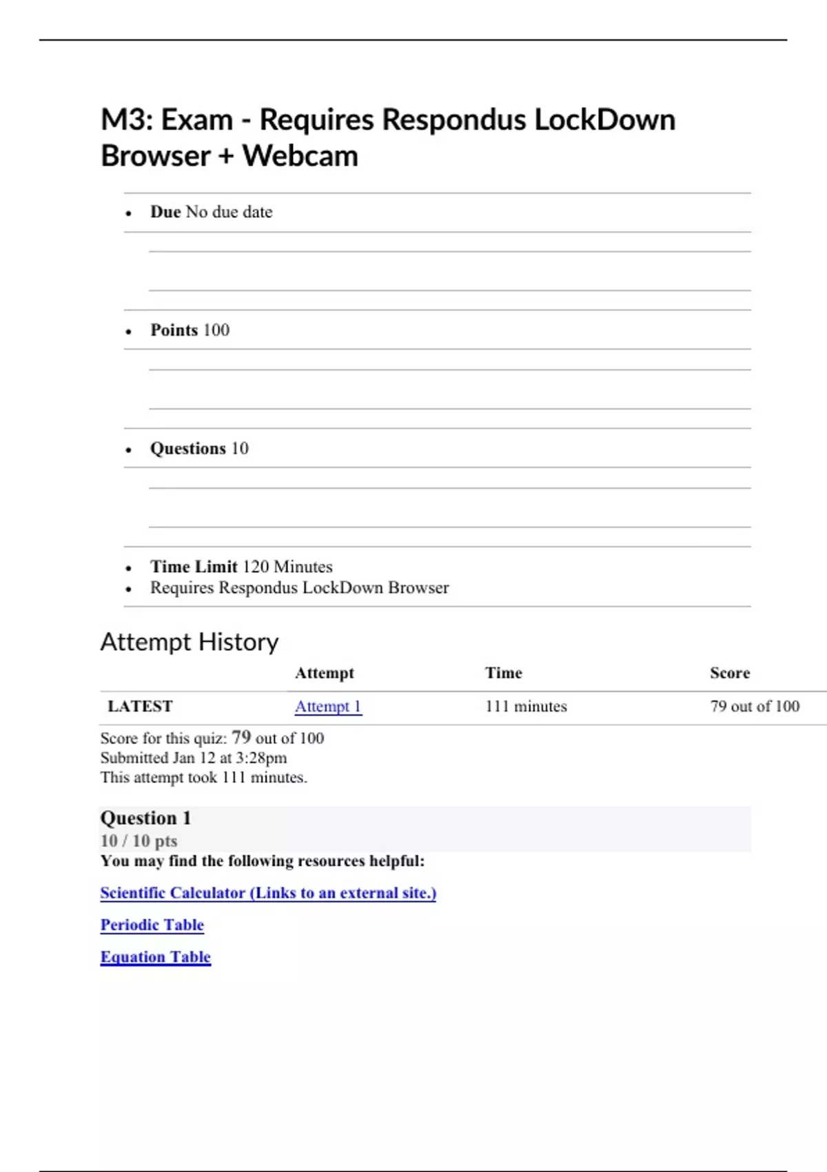 CHEM 121 Module 3 Exam Questions and Answers- Portage 2024/2025 ...