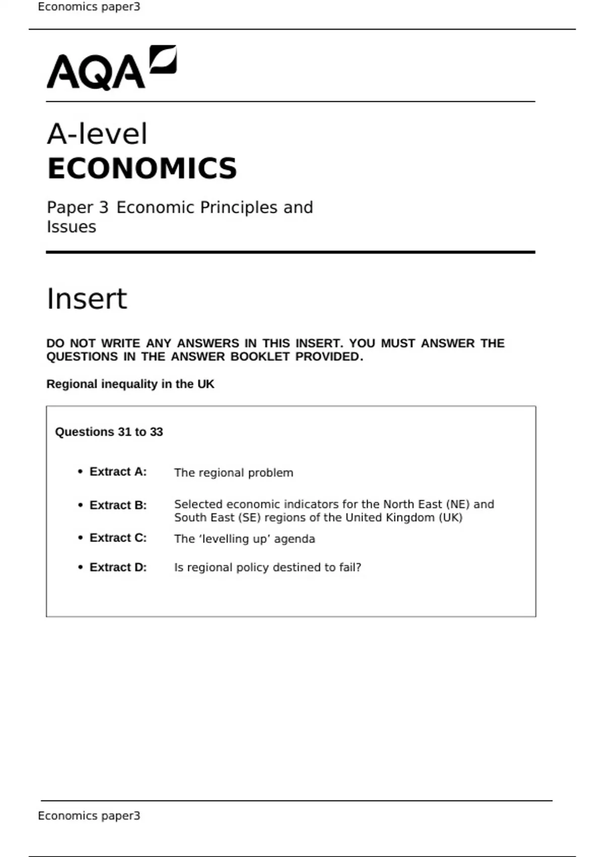 A-level ECONOMICS - A-level ECONOMICS - Stuvia US