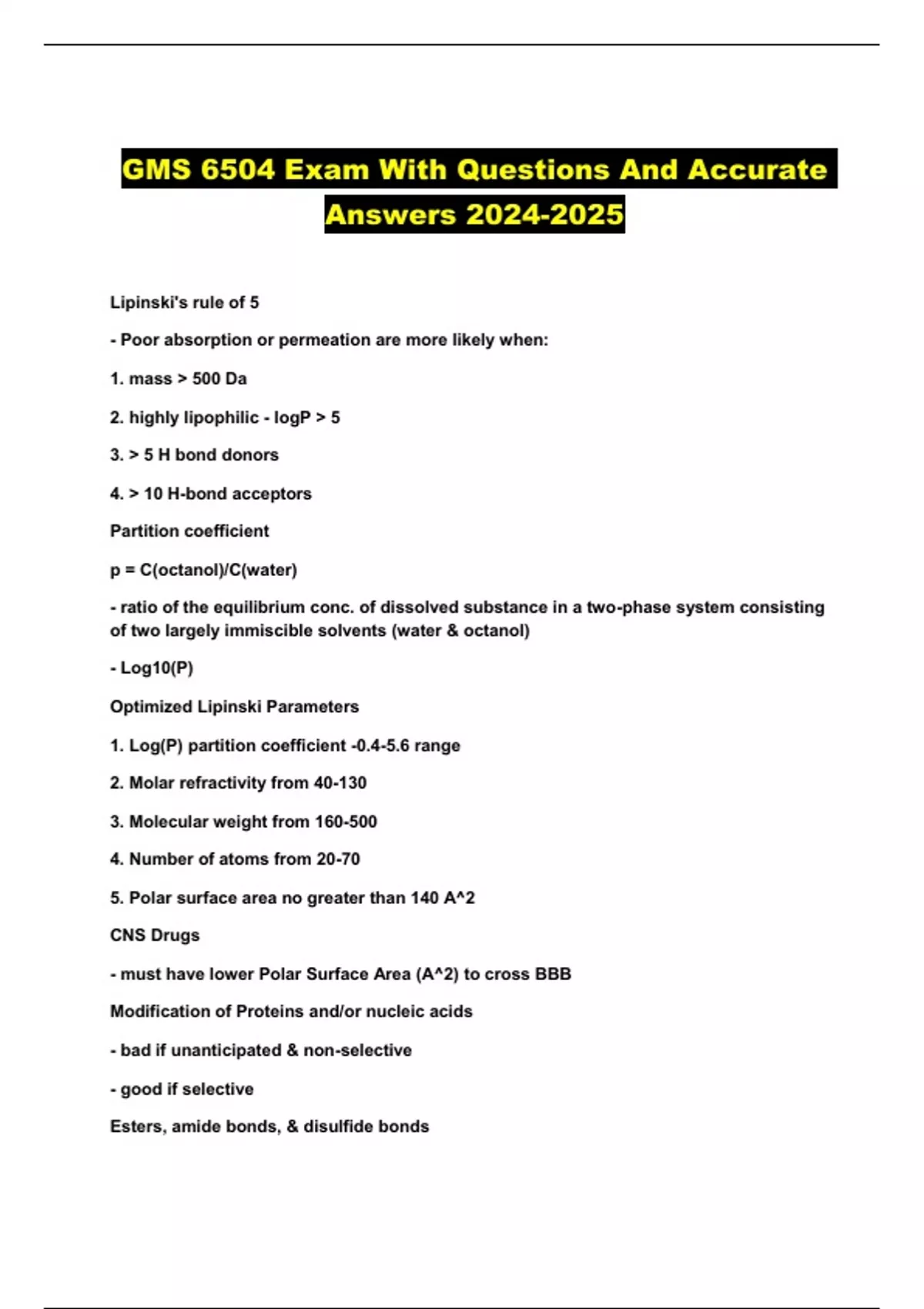GMS 6504 Exam With Questions And Accurate Answers - GMS 6504 - Stuvia US