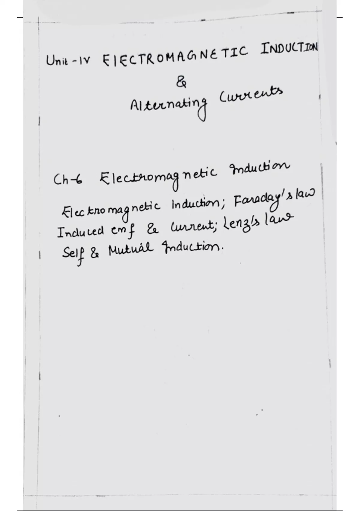 Cbse Class 12 Phyisics Unit 3 Electromagnetic Induction And Alternating Current Chapter 6