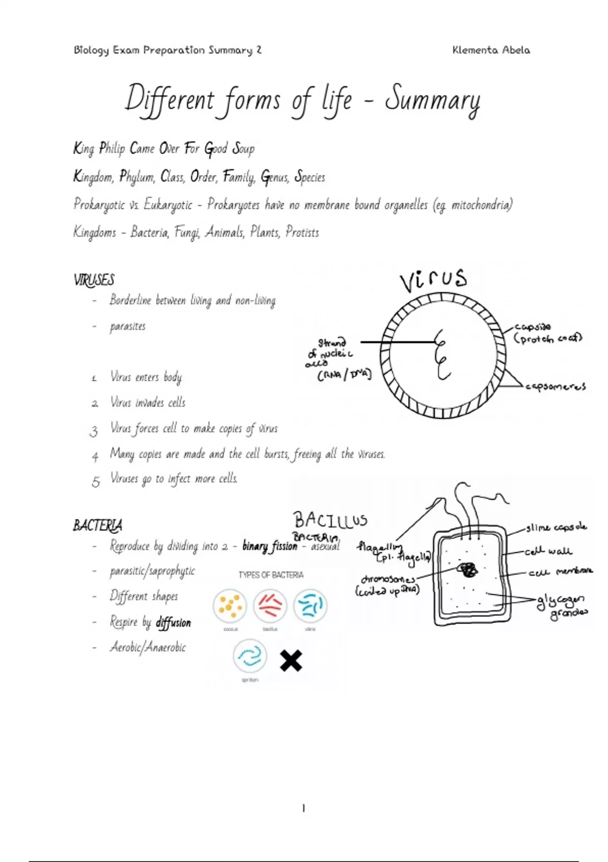 Summary - Biology Different forms of Life - Biology - Stuvia US