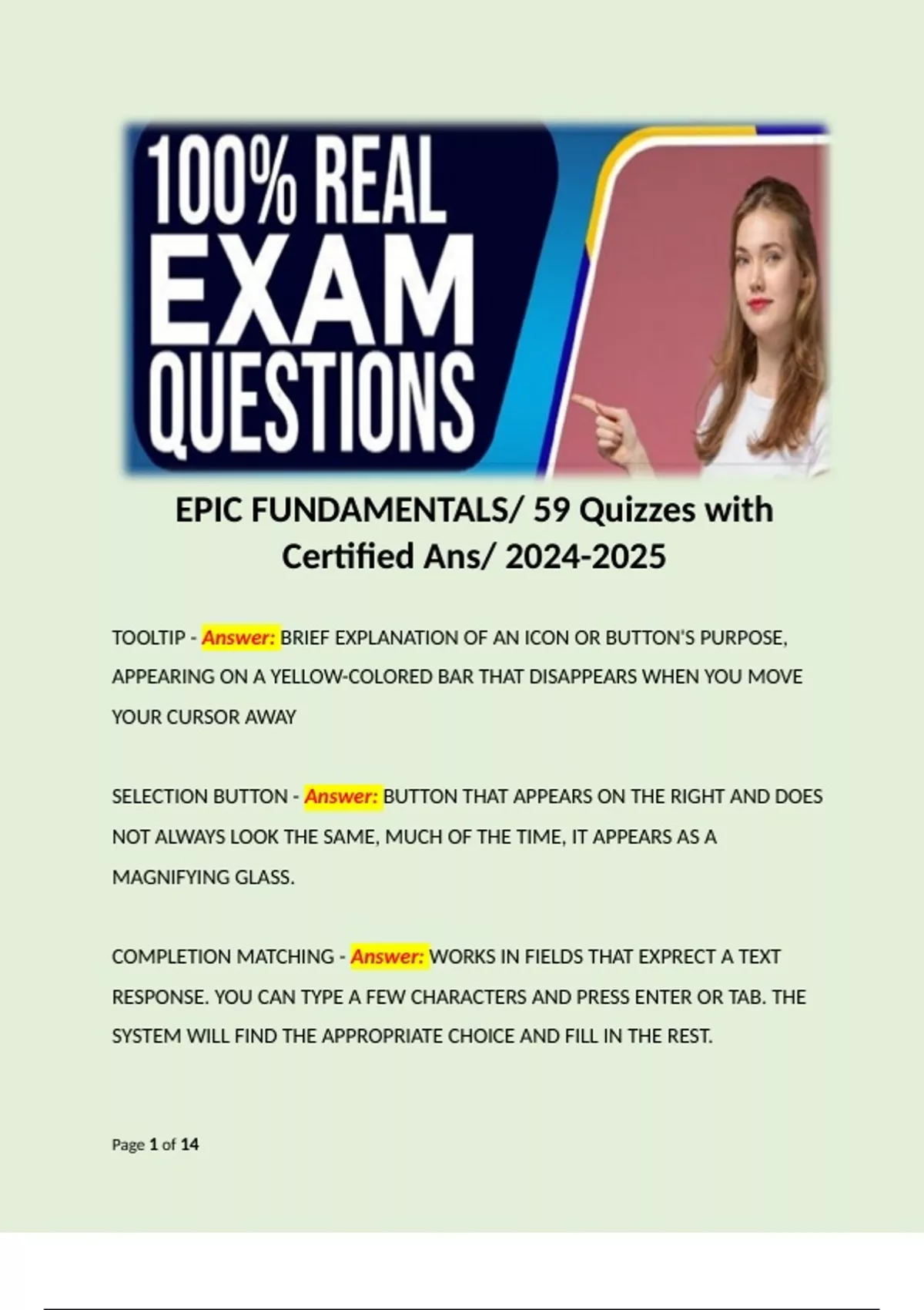 EPIC FUNDAMENTALS/ 59 Quizzes with Certified Ans/ - EPIC FUNDAMENTALS ...