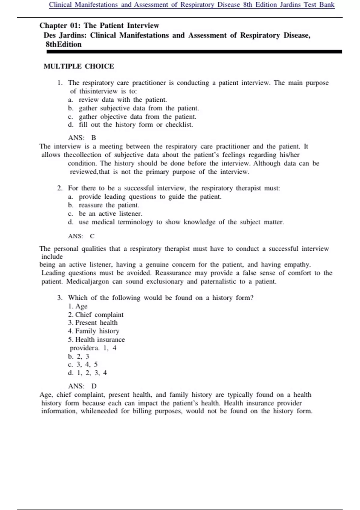 Test Bank for Clinical Manifestations and Assessment of Respiratory ...