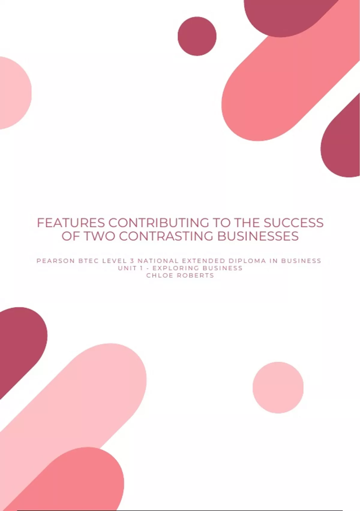 Btec Business Unit 1 Assignment 1 Distinction Unit 1 Exploring Business Stuvia Uk