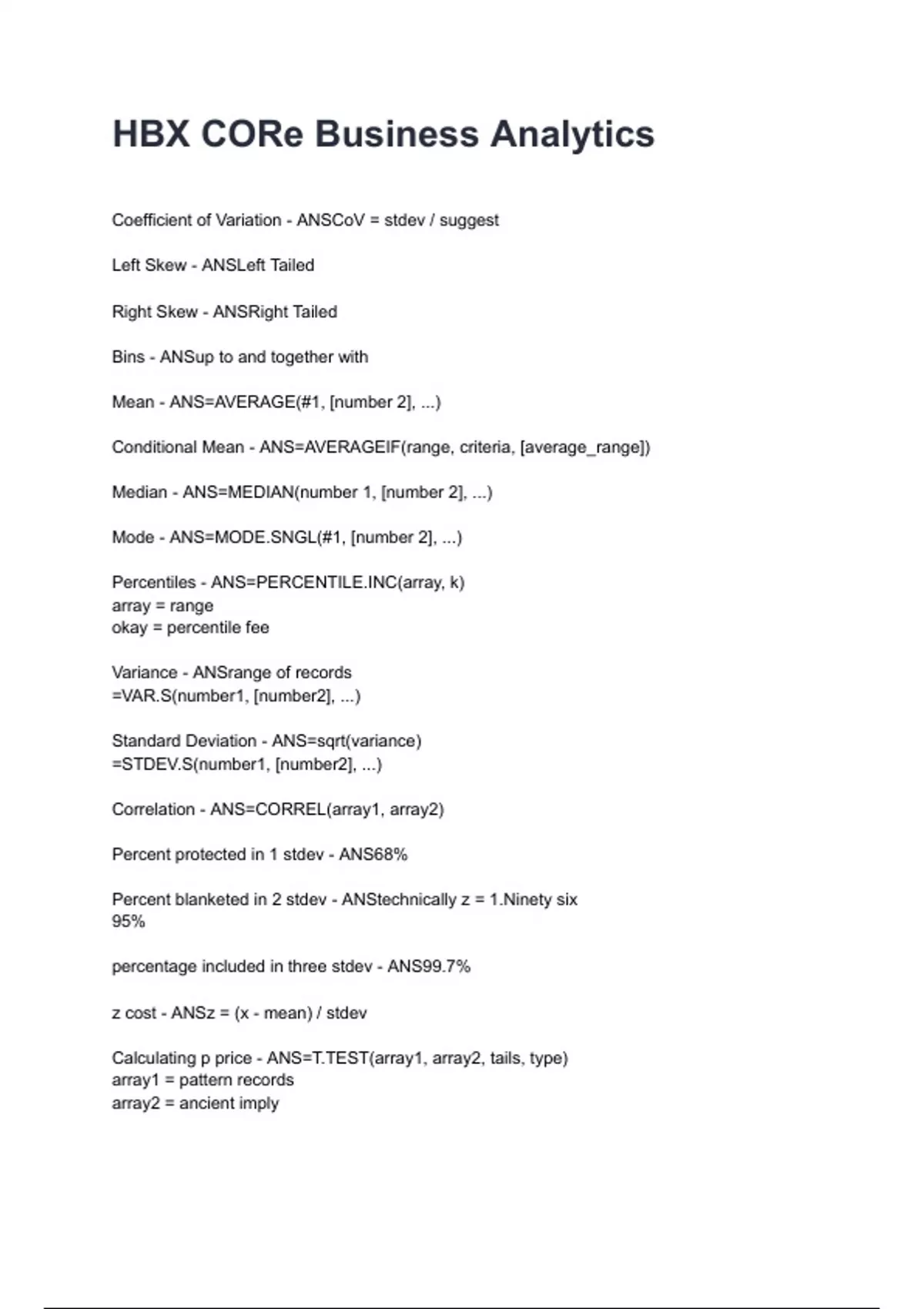 HBX CORe Business Analytics questions and answers graded A+ 2024/2025 ...