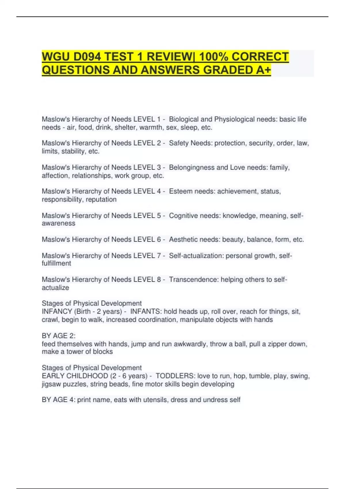 WGU D094 TEST 1 REVIEW| 100% CORRECT QUESTIONS AND ANSWERS GRADED A+ ...