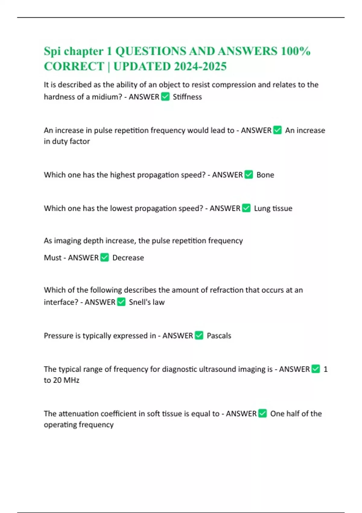 Spi chapter 1 QUESTIONS AND ANSWERS 100% CORRECT | UPDATED - Spi ...