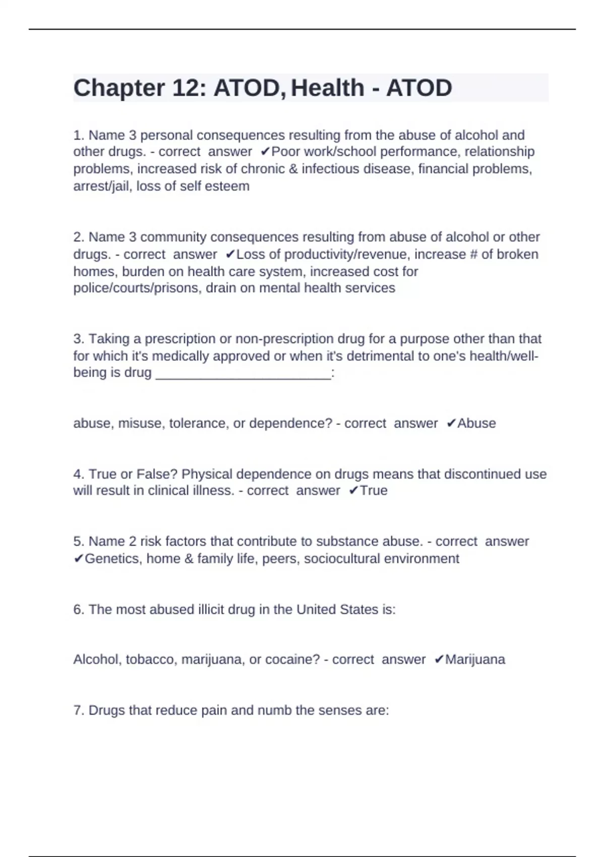 Chapter 17 Question and answers correctly solved 2024/2025 - ATOD ...