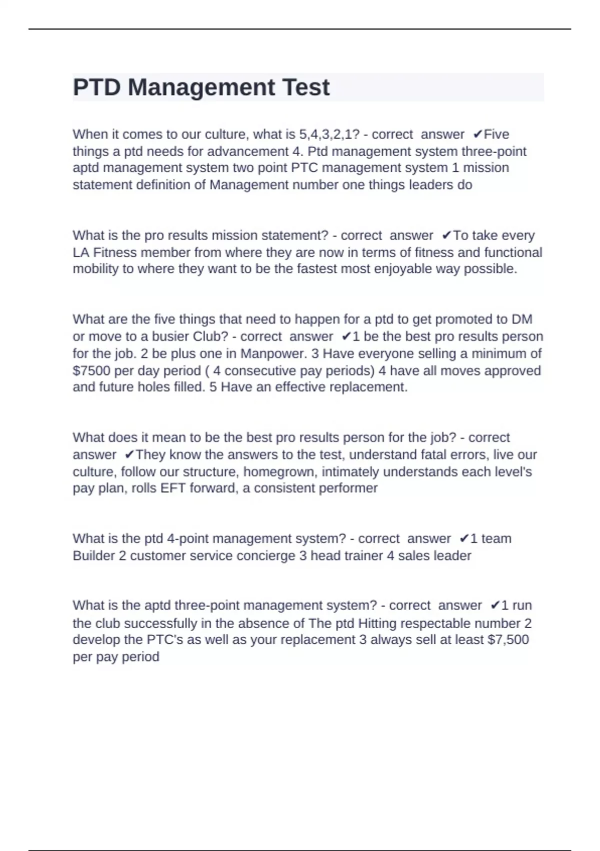 PTD Management Test Question and answers 100% correct 2024/2025 - APTD ...