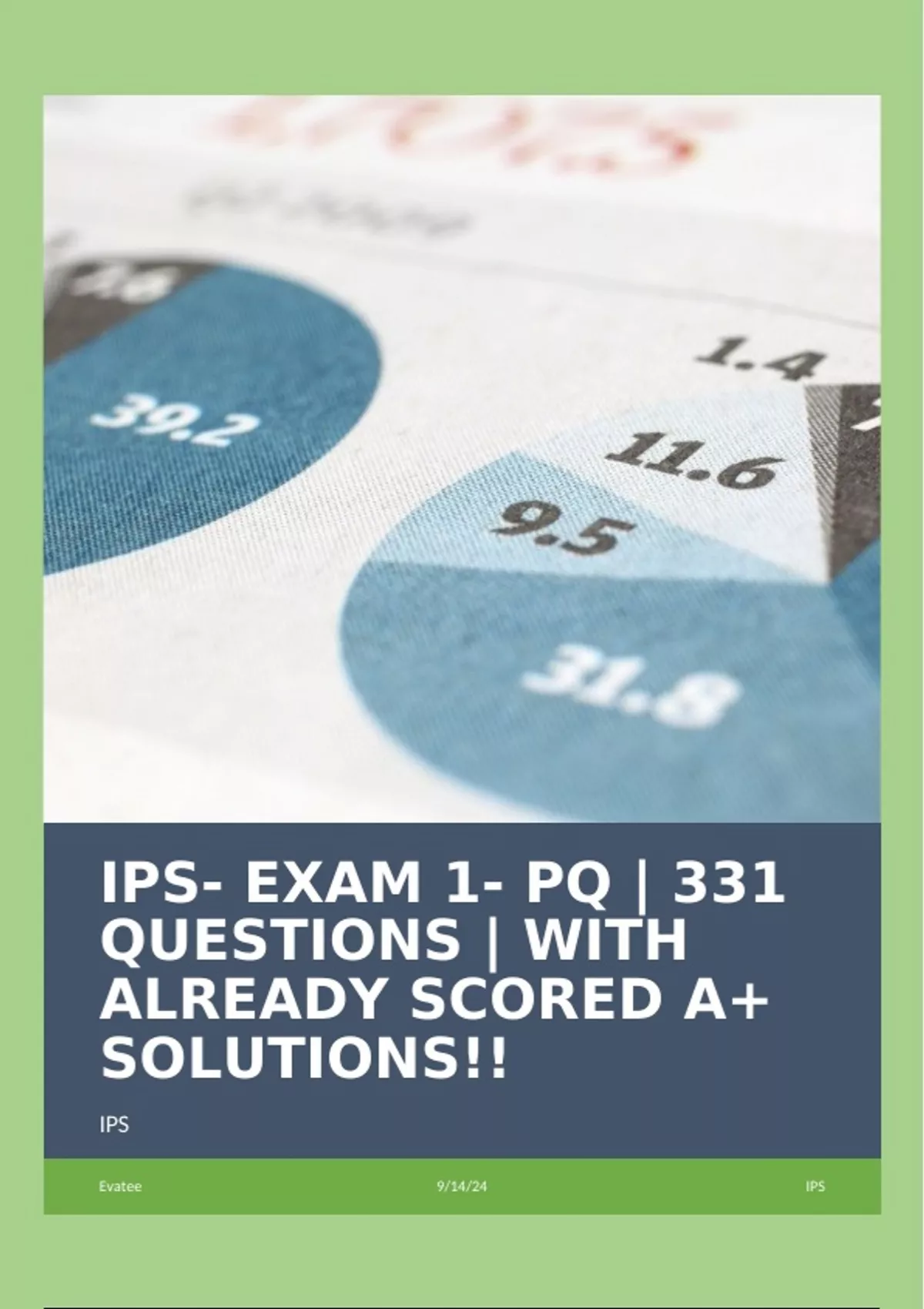 IPS- EXAM 1- PQ | 331 QUESTIONS | WITH ALREADY SCORED A+ SOLUTIONS ...