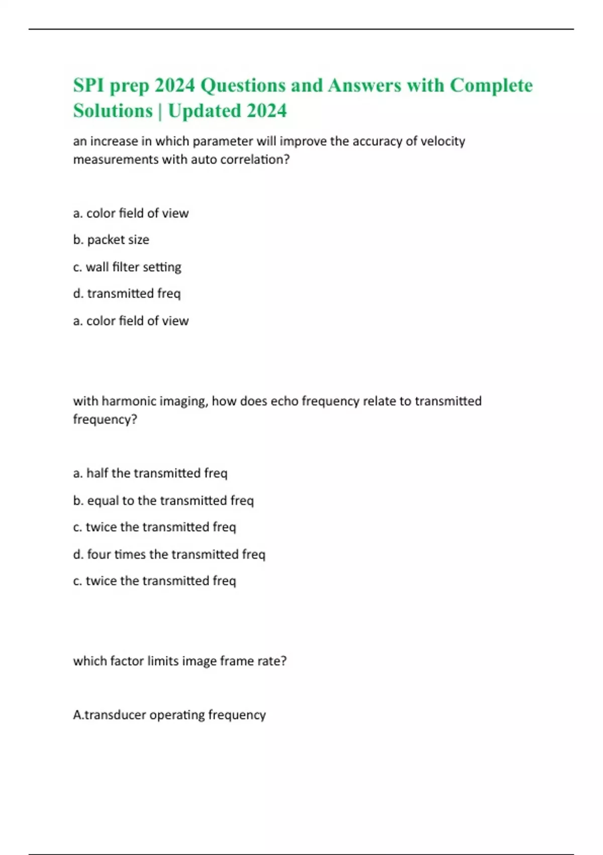 SPI prep 2024 Questions and Answers with Complete Solutions | Updated ...