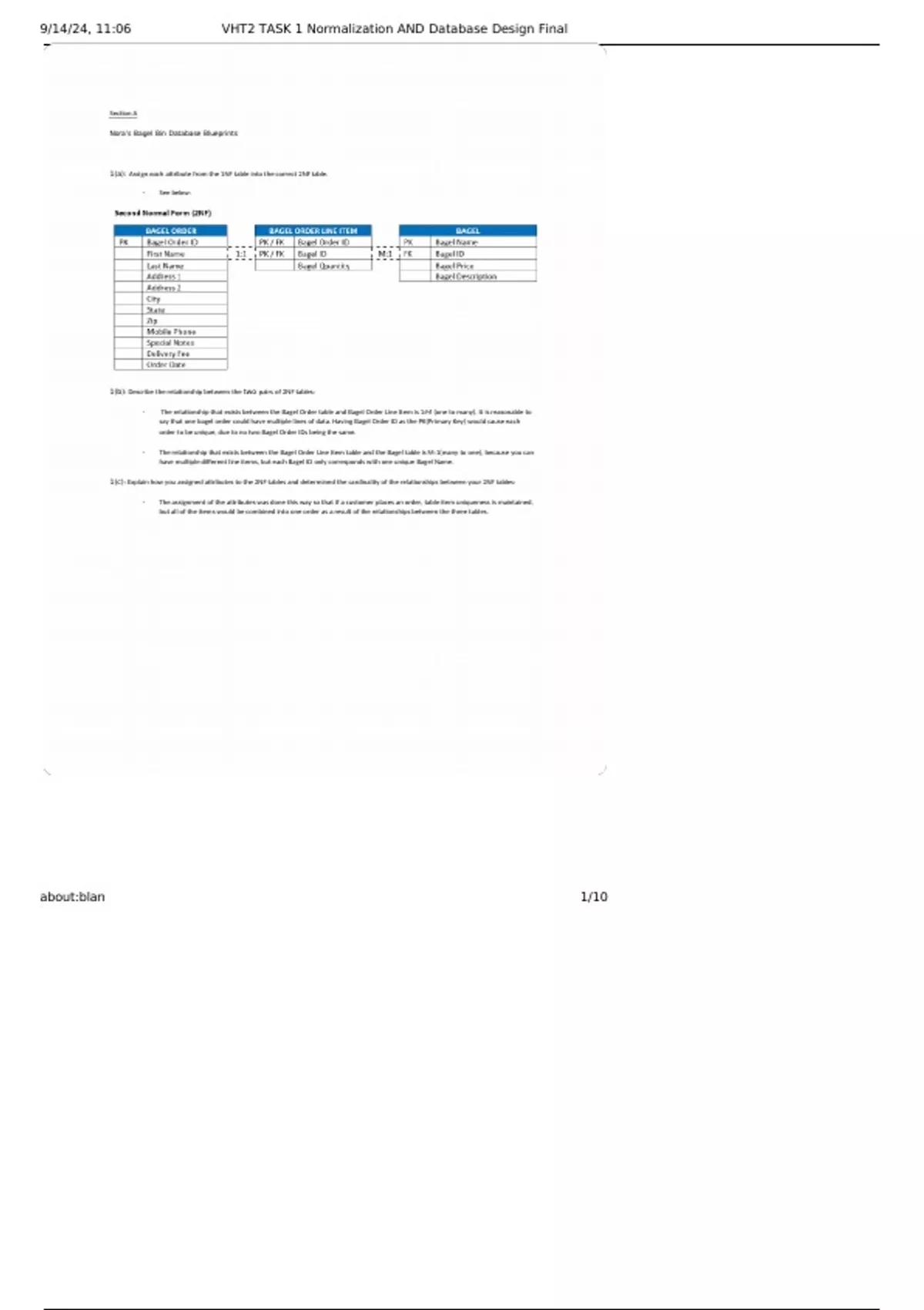 VHT2 TASK 1 Normalization AND Database Design Final Project - Data Management Applications ...