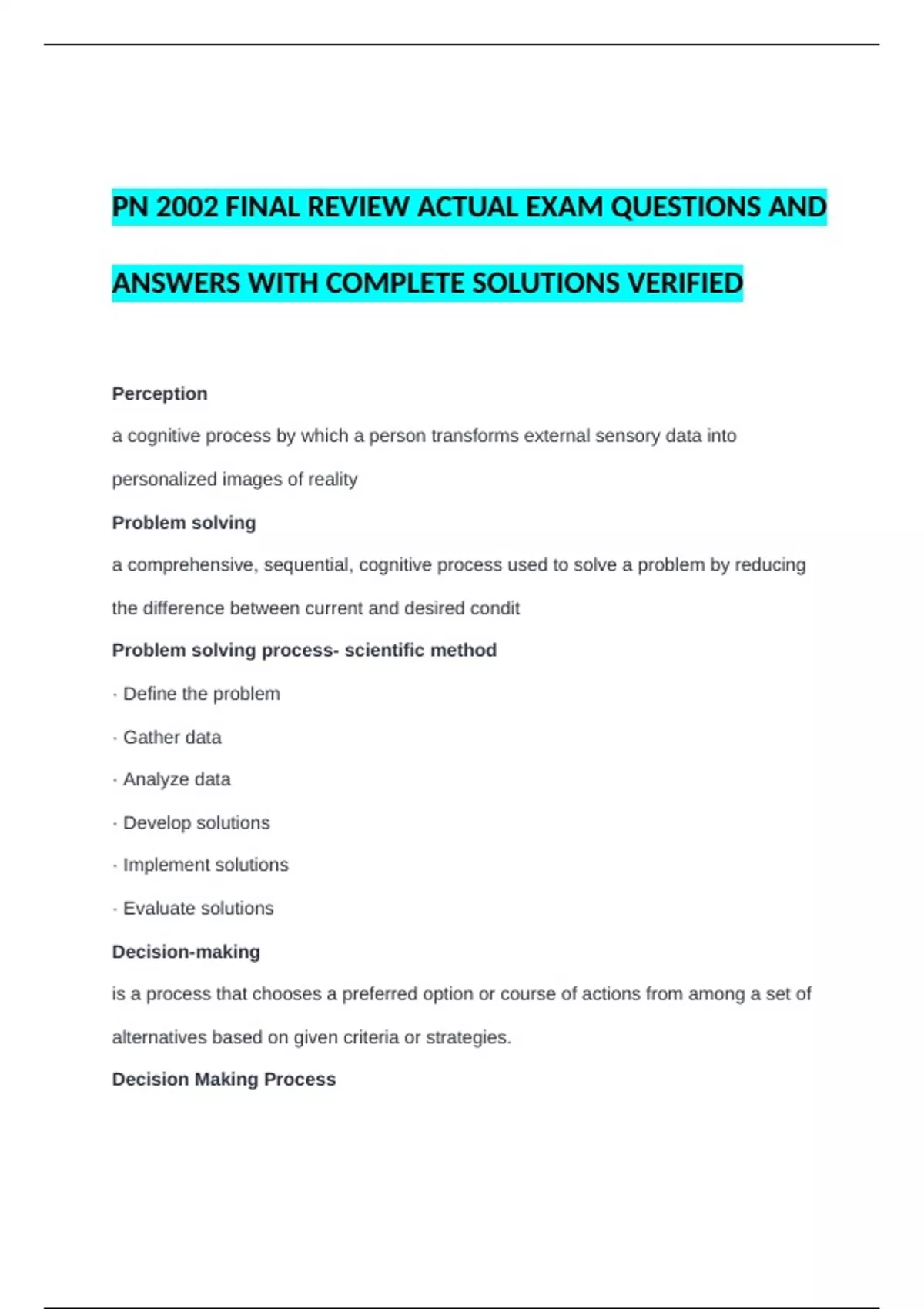 PN 2002 FINAL REVIEW ACTUAL EXAM QUESTIONS AND ANSWERS WITH COMPLETE ...