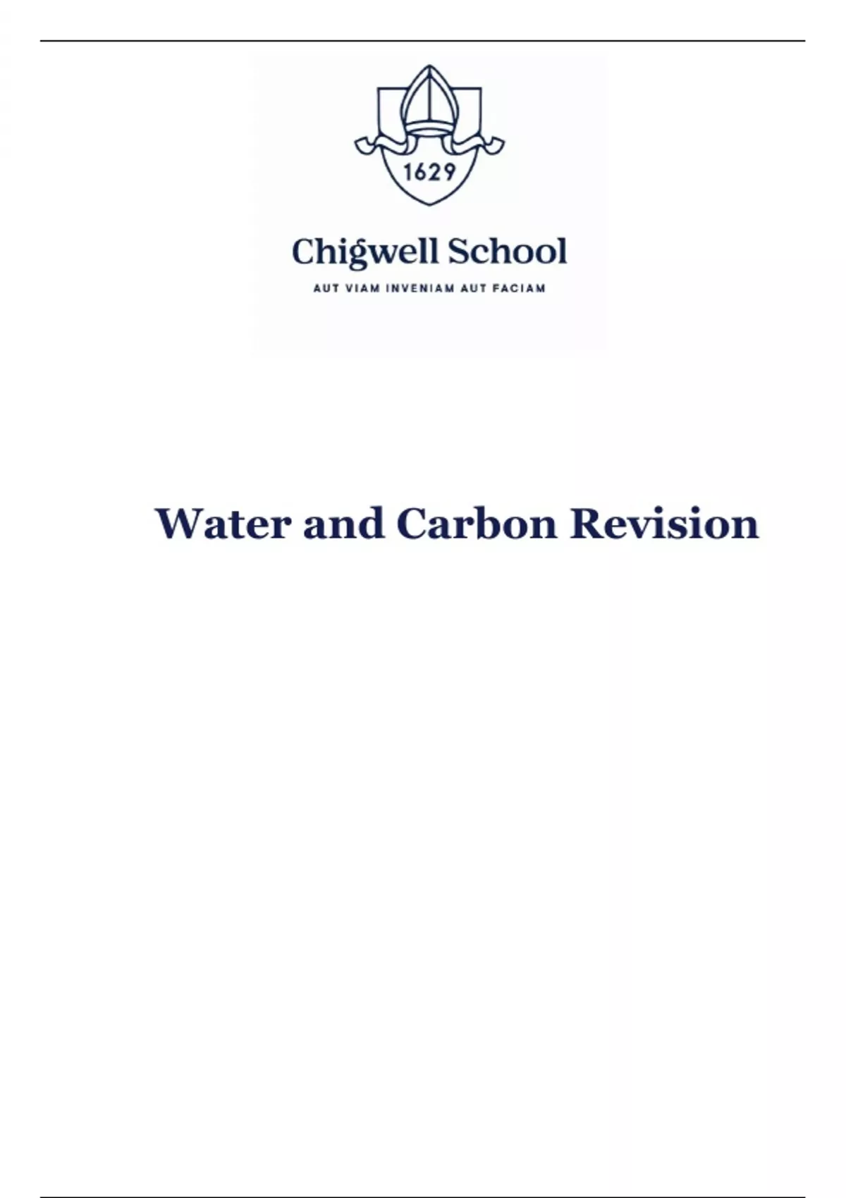 AQA A level geography water and Carbon revision guide - Water and ...