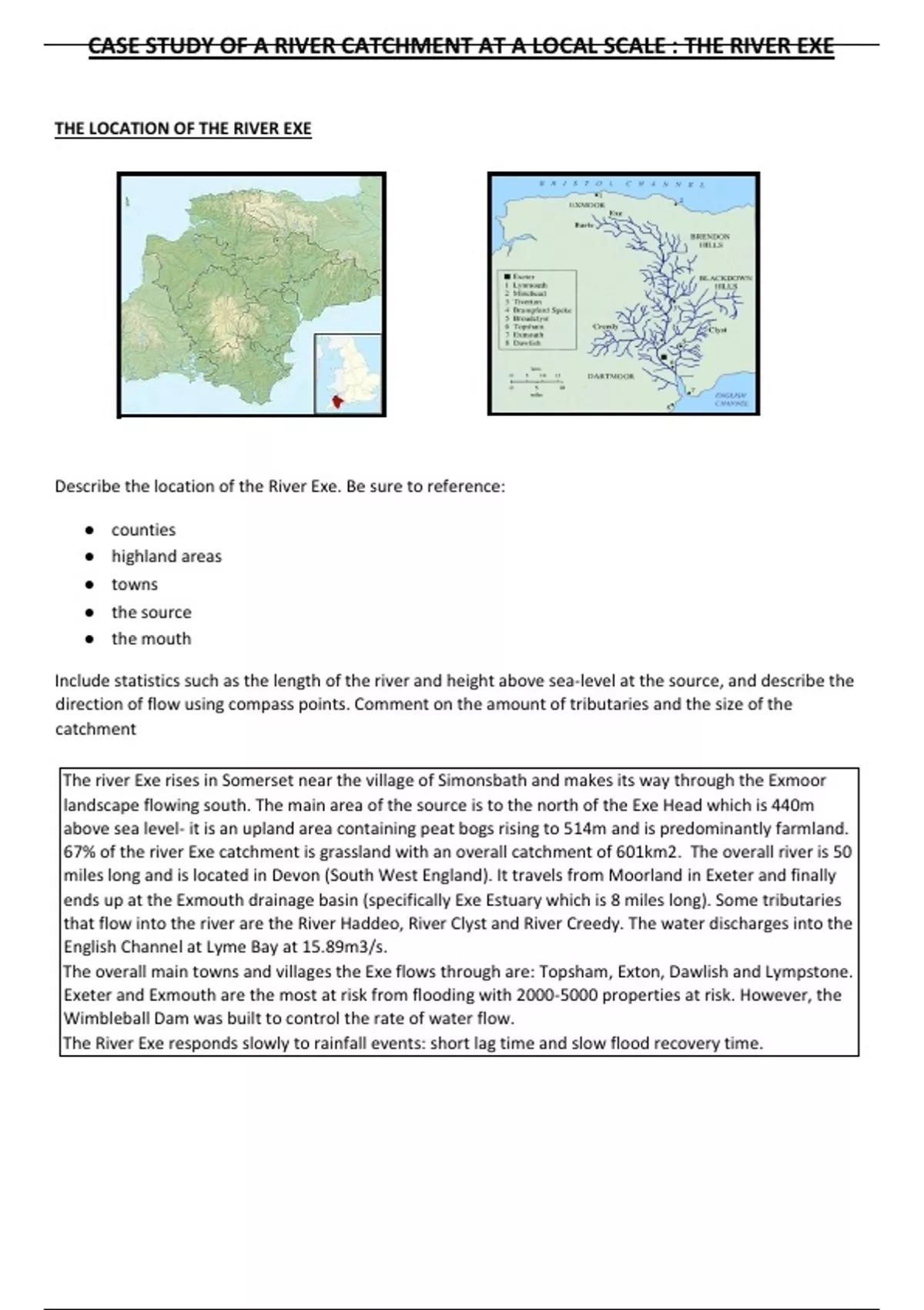 River EXE case study - Water and Carbon - Stuvia UK