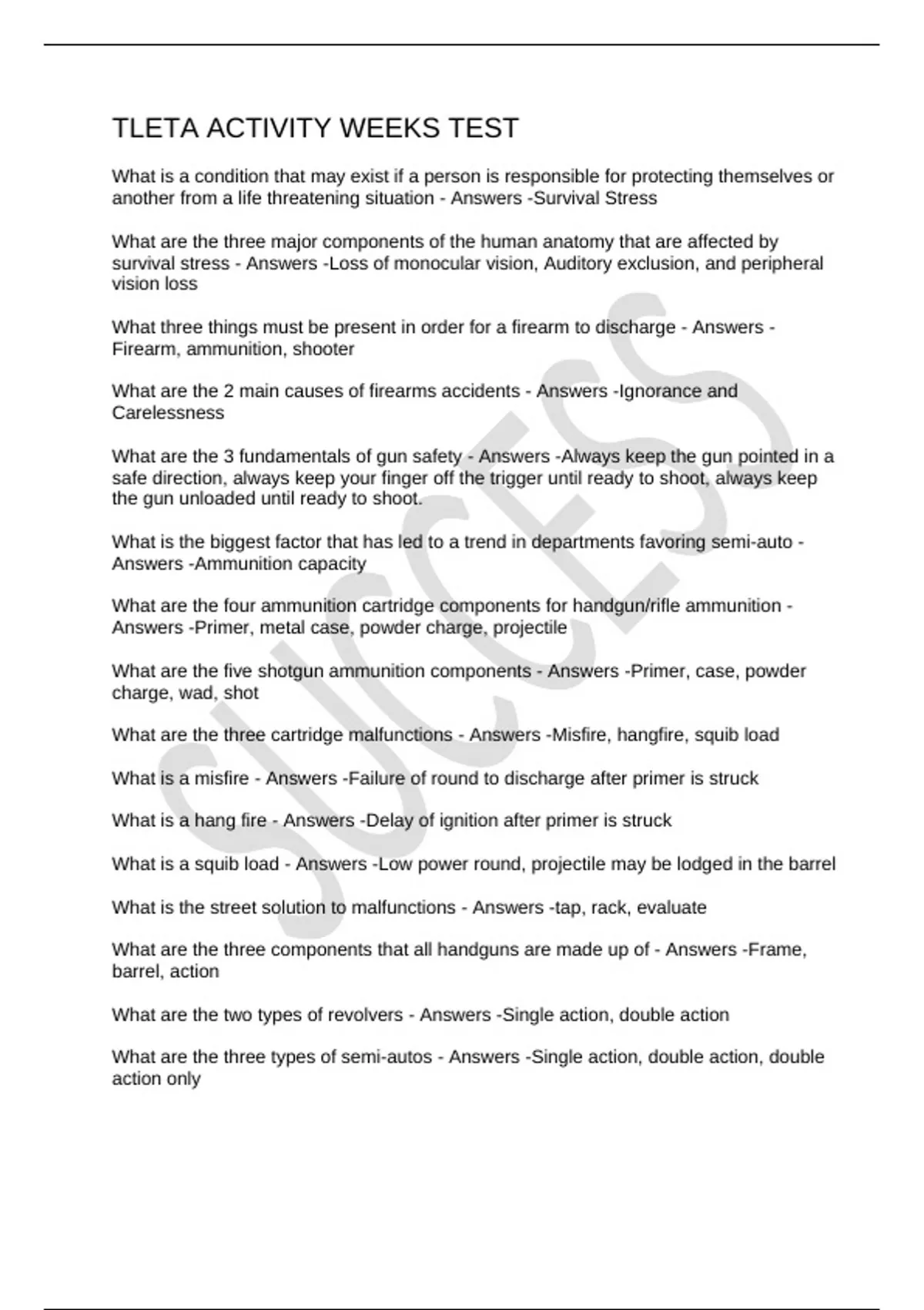 TLETA ACTIVITY WEEKS TEST - TLETA - Stuvia US