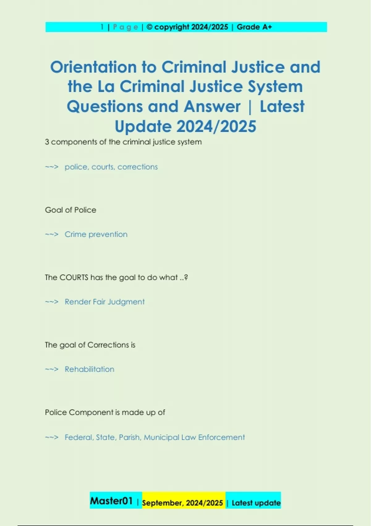 Orientation to Criminal Justice and the La Criminal Justice System ...