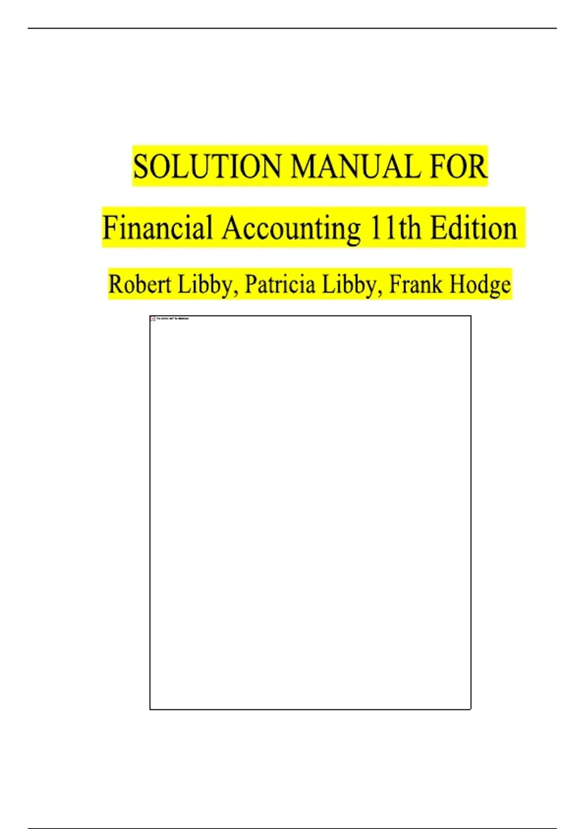 Solution Manual for Financial Accounting 11th Edition Robert Libby ...