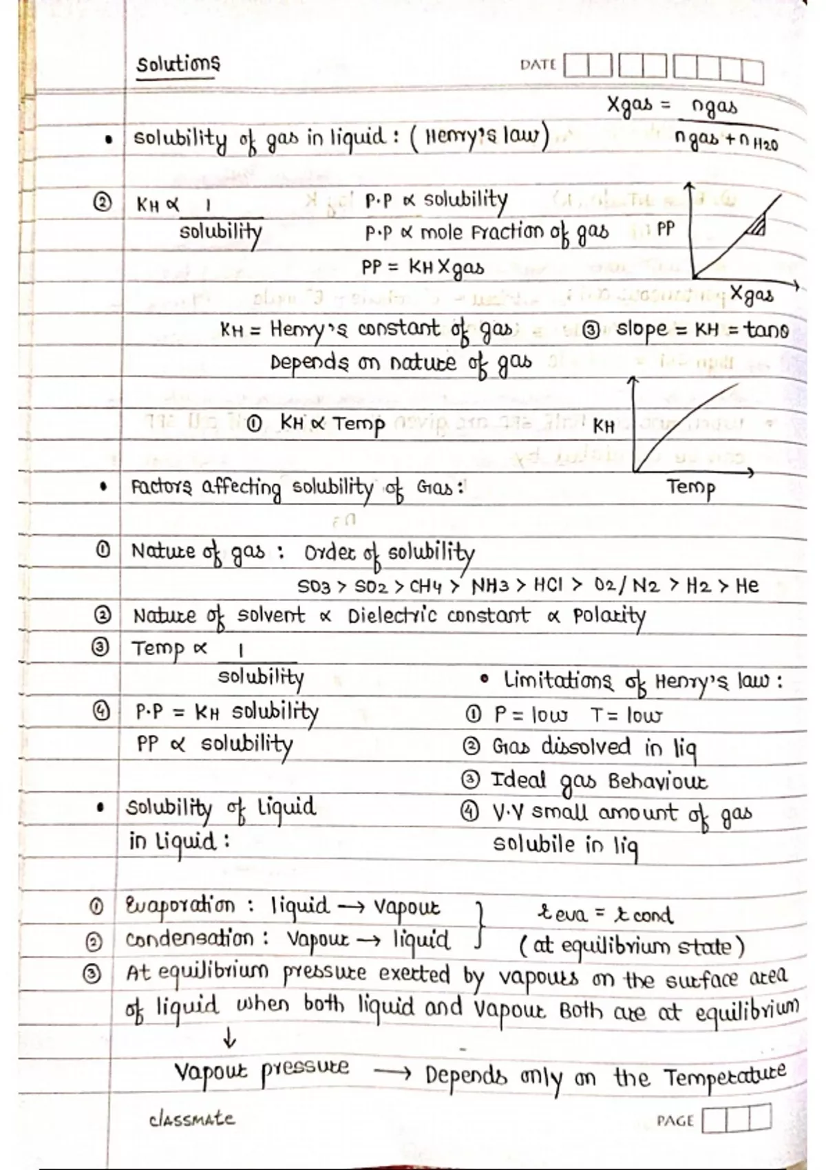 CBSE CLASS 12 CHEMISTRY HANDWRITTEN CLASS NOTES CHAPTER 1 SOUTIONS ...