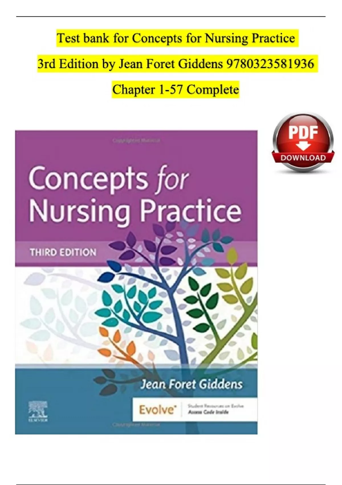 Test Bank for Concepts for Nursing Practice (3rd Ed) By Jean Giddens ...