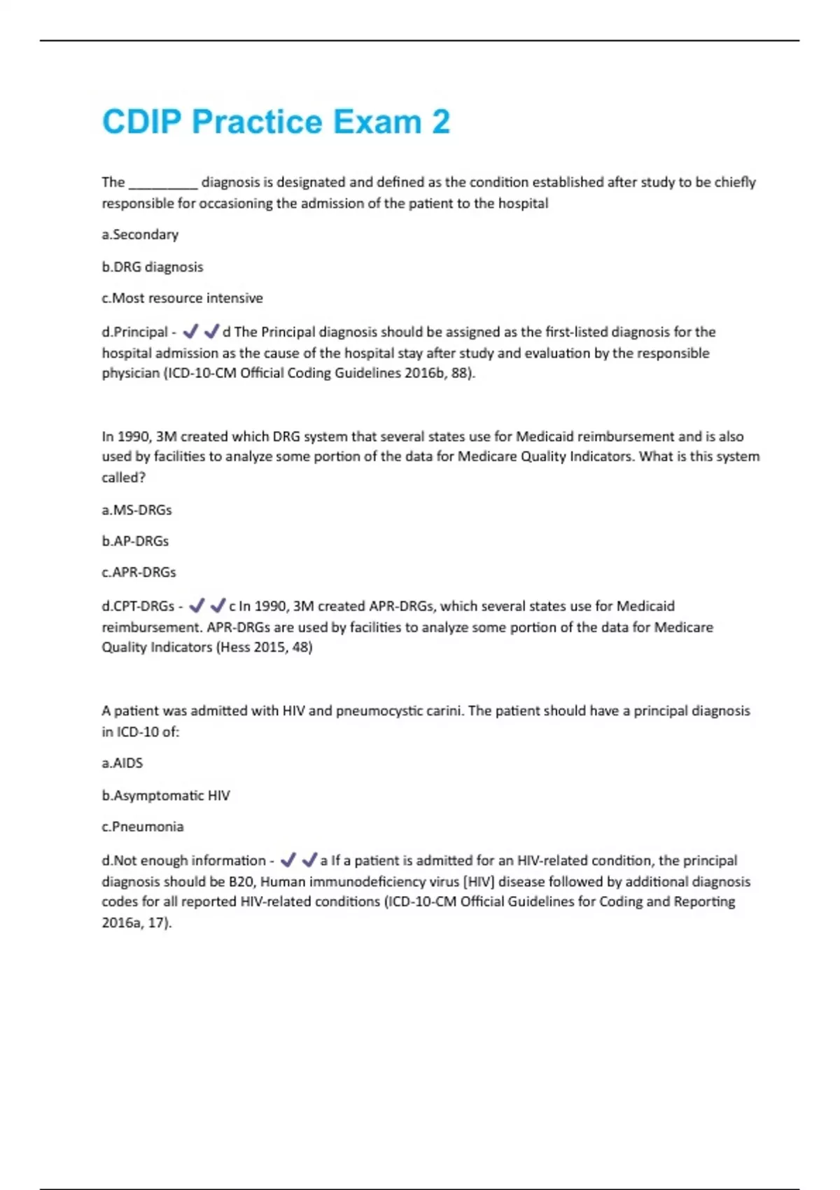 CDIP Practice Exam 2 Updated 2024/2025 Verified 100% - CDIP - Stuvia US