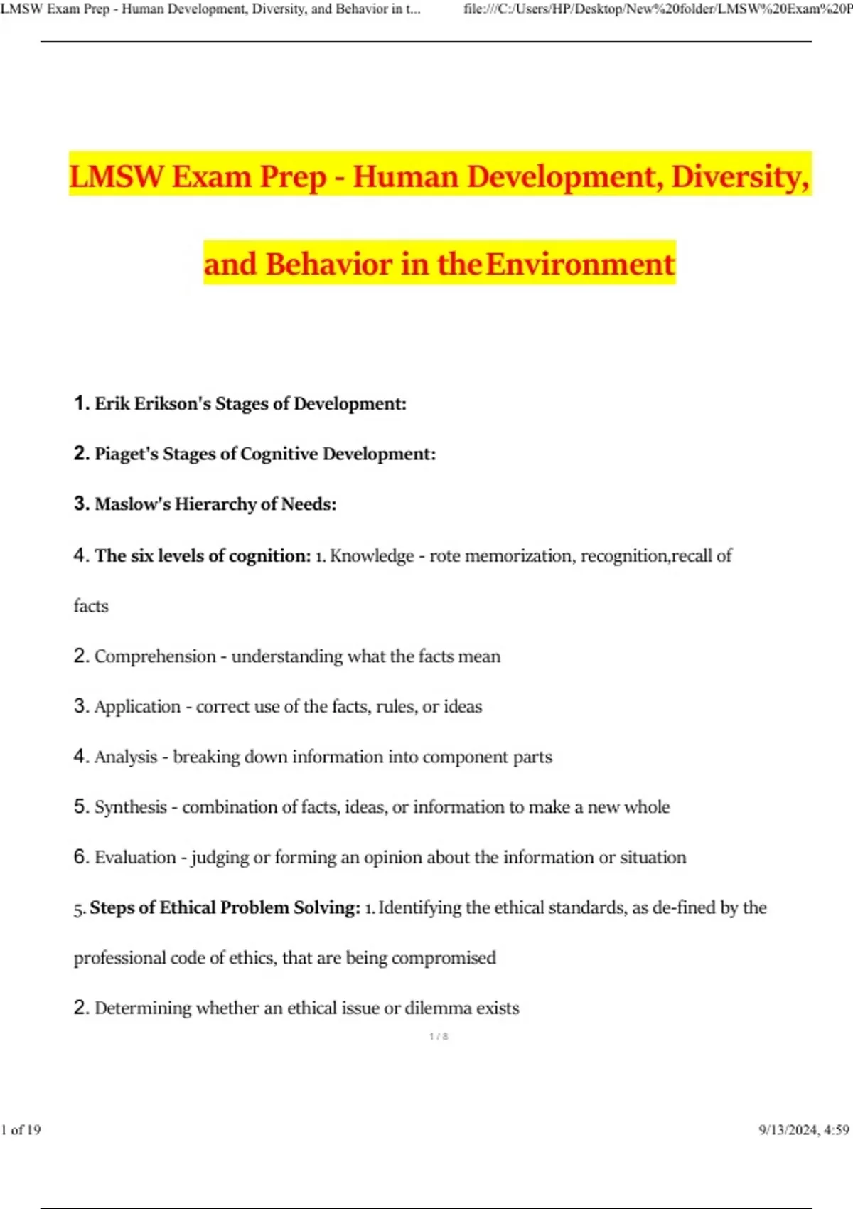 LMSW EXAMS BUNDLED LMSW Exam Prep Practice Test LMSW Exam (681 & 682 ...