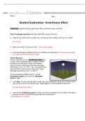 Gizmos Student Exploration: Greenhouse Effect, Complete Solution ...