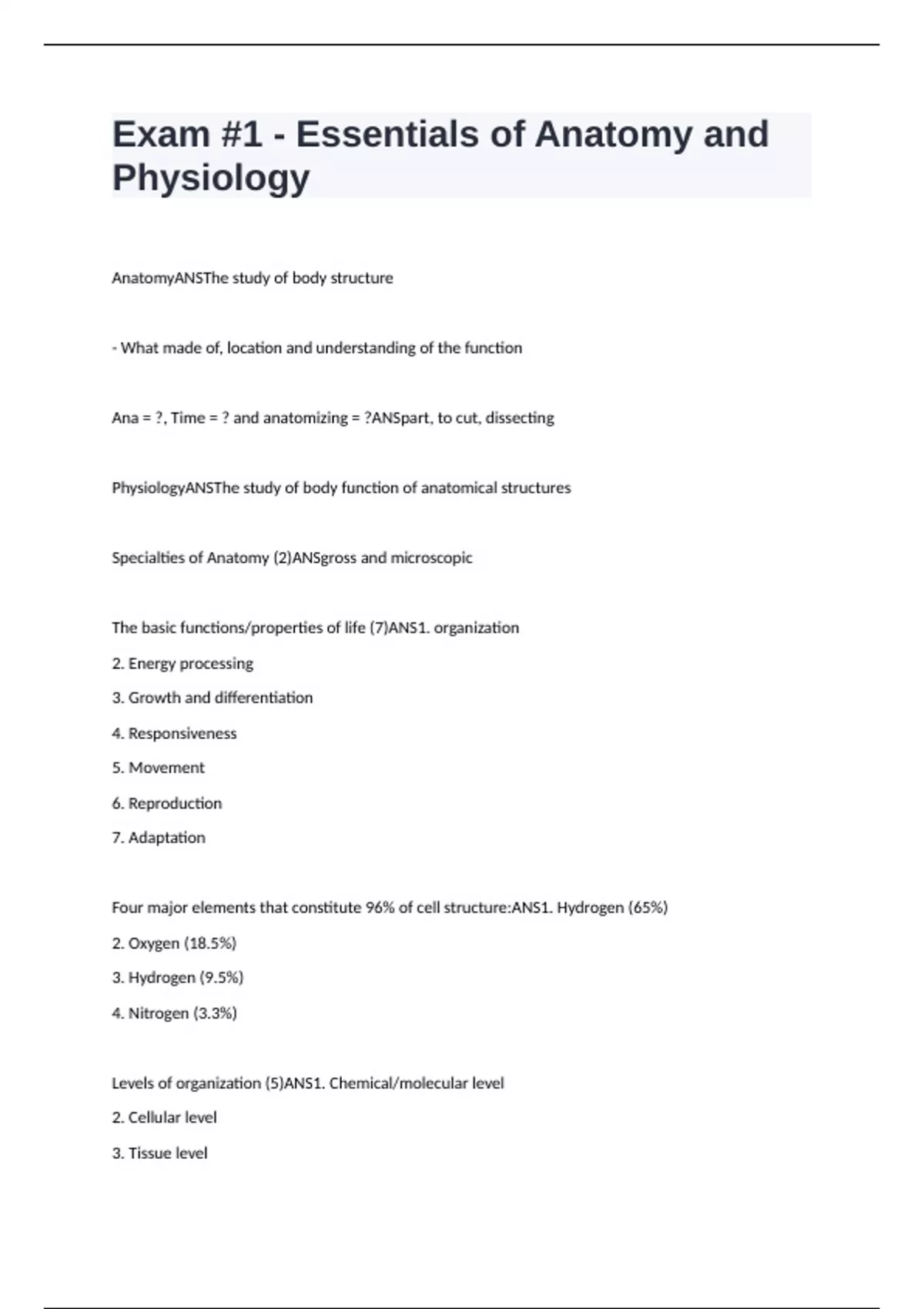 Exam #1 2024 Latest Edition 100% Correct questions and answers ...