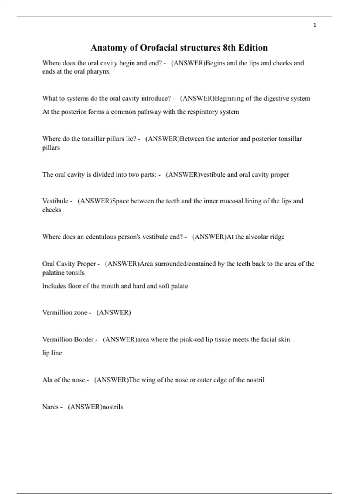 Anatomy of Orofacial structures 8th Edition - Anatomy of Orofacial ...