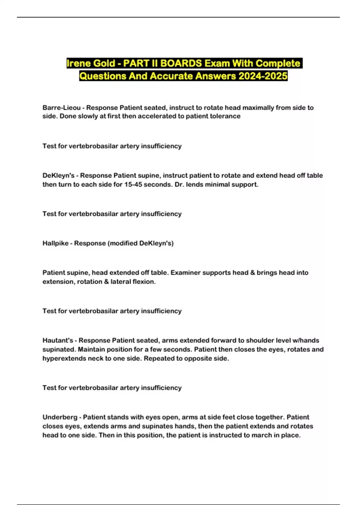 Irene Gold - PART II BOARDS Exam With Complete Questions And Accurate ...