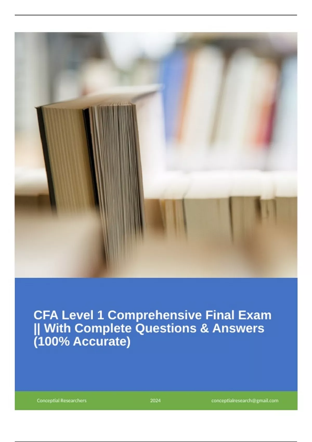 CFA Level 1 Comprehensive Final Exam || With Complete Questions ...