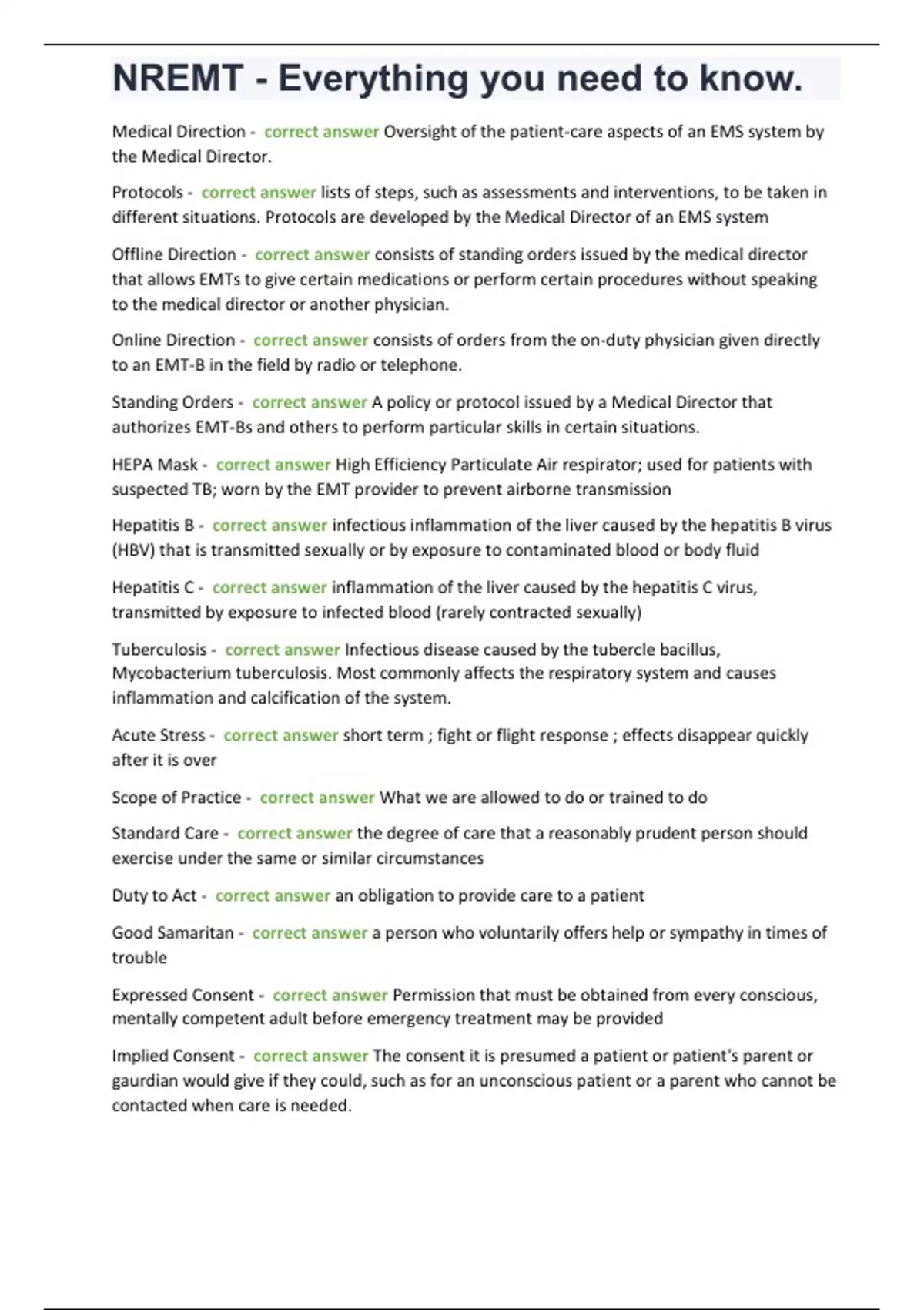 NREMT - Everything you need to know. - NREMT - Everything you need to ...