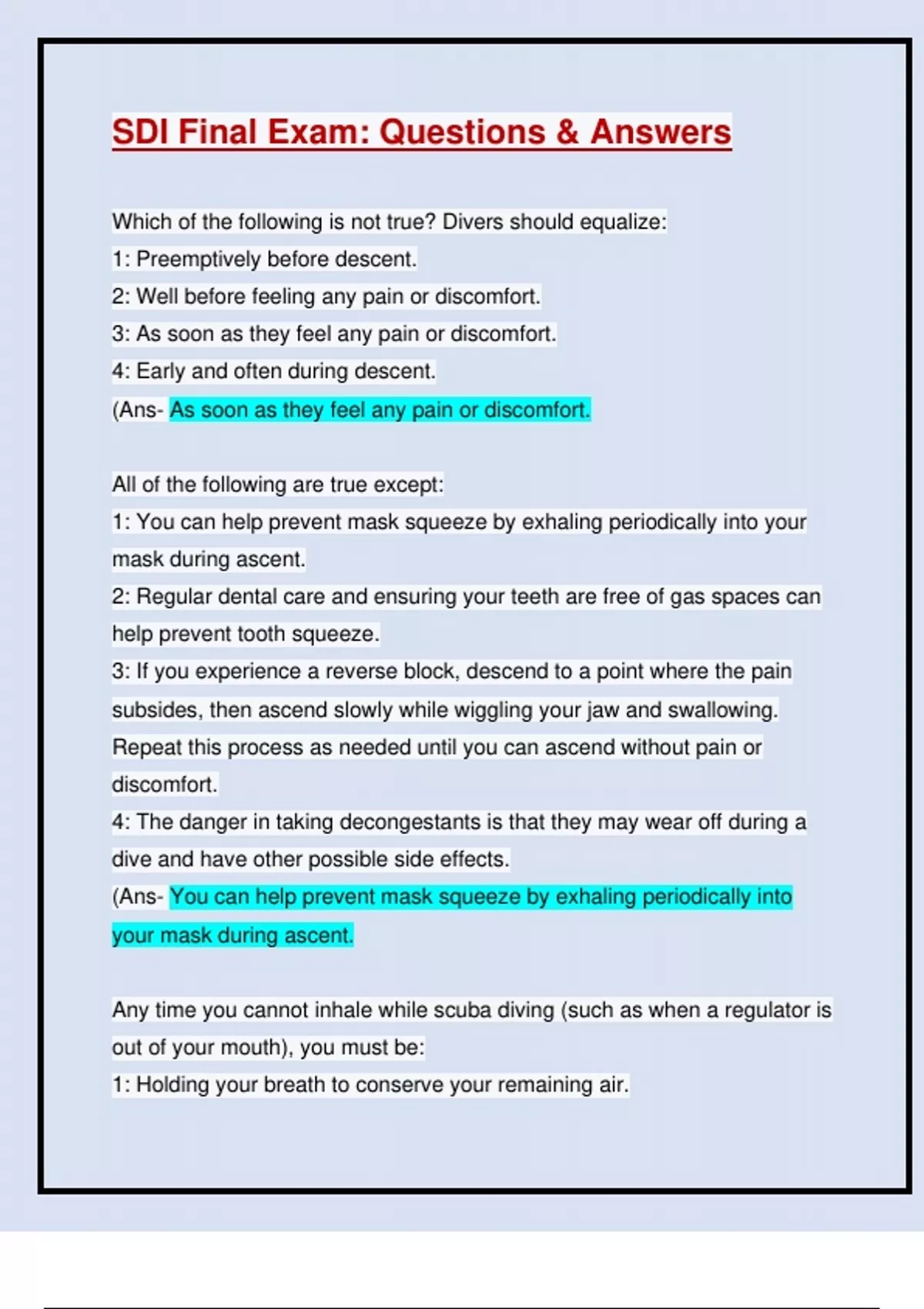 Final Exam:SDI:SDI Final Exam 100% Verified Questions & Answers: Latest ...