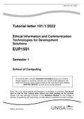 Study notes EUP1501 Ethical Information and Communication Technologies ...