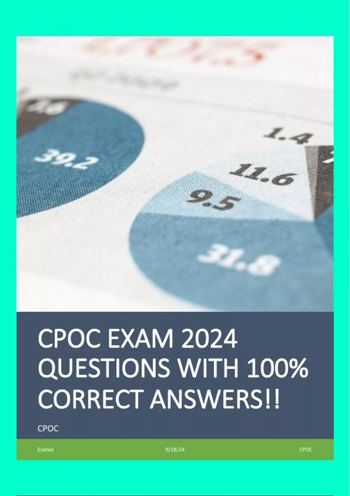 CPOC EXAM 2024 QUESTIONS WITH 100% CORRECT ANSWERS!! - CPOC - Stuvia US